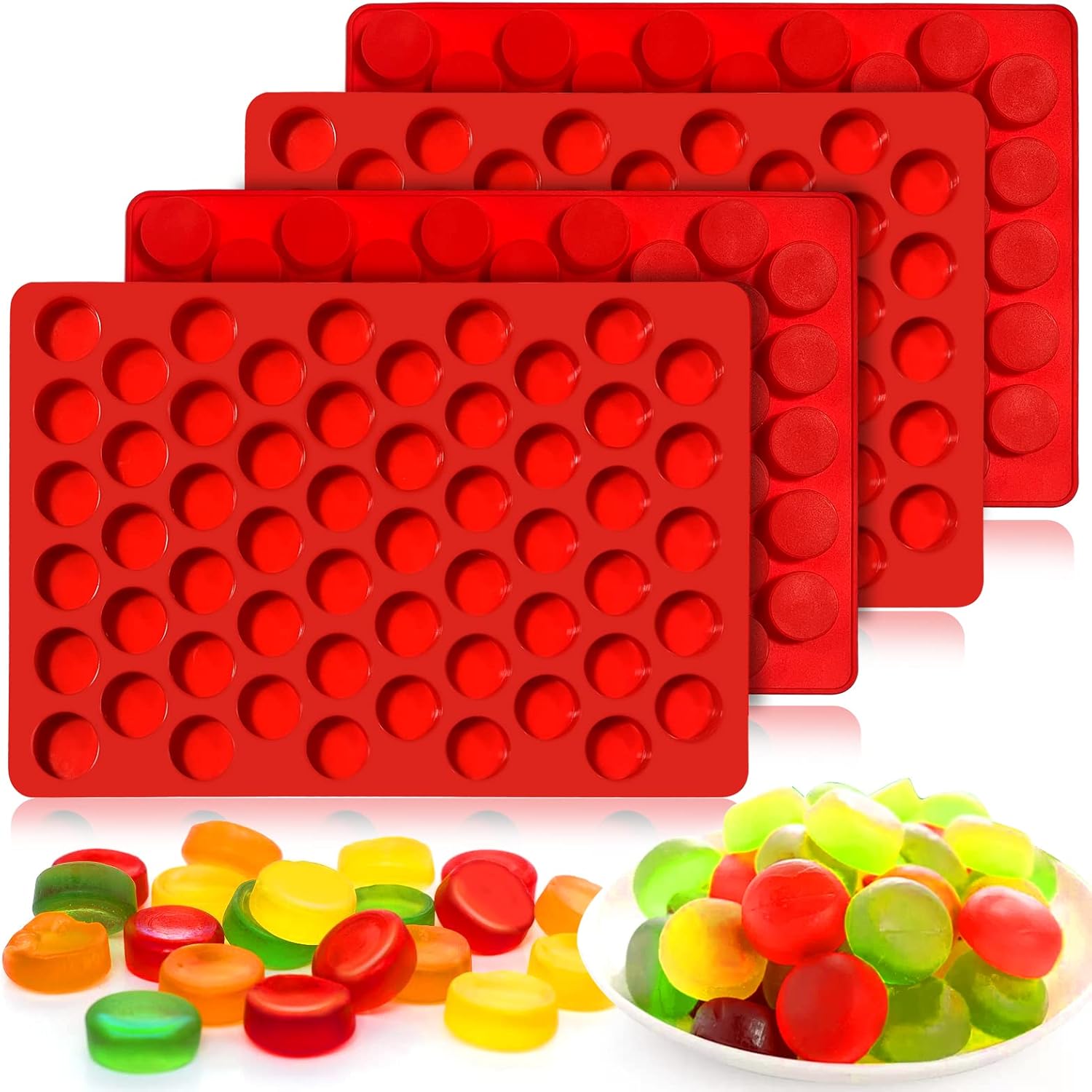Amazon.com: Vodolo Gummy Molds Silicone for Keto Snacks, 4 Pcs 55 ...