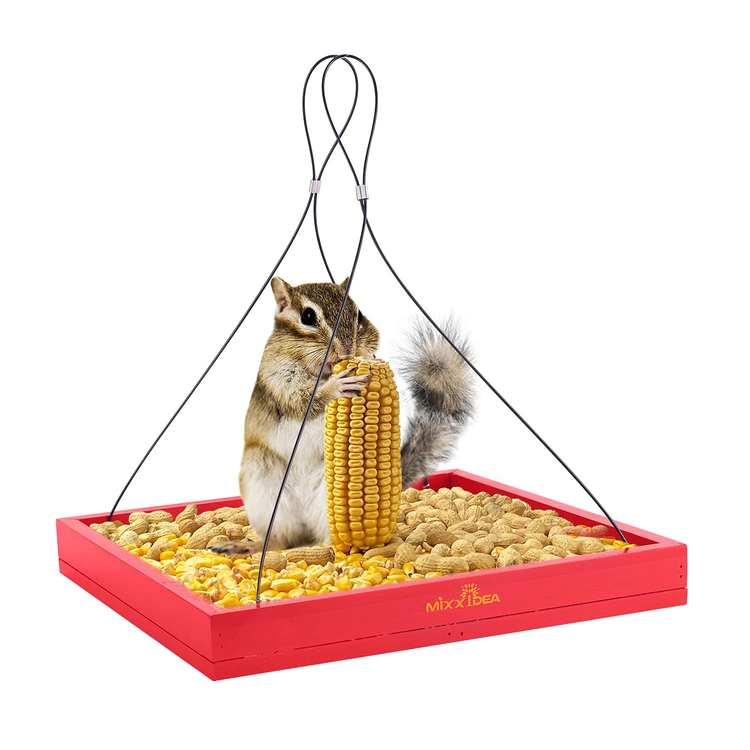 Snapklik.com : MIXXIDEA Bird Feeder Hanging Tray Seed Tray Wooden ...