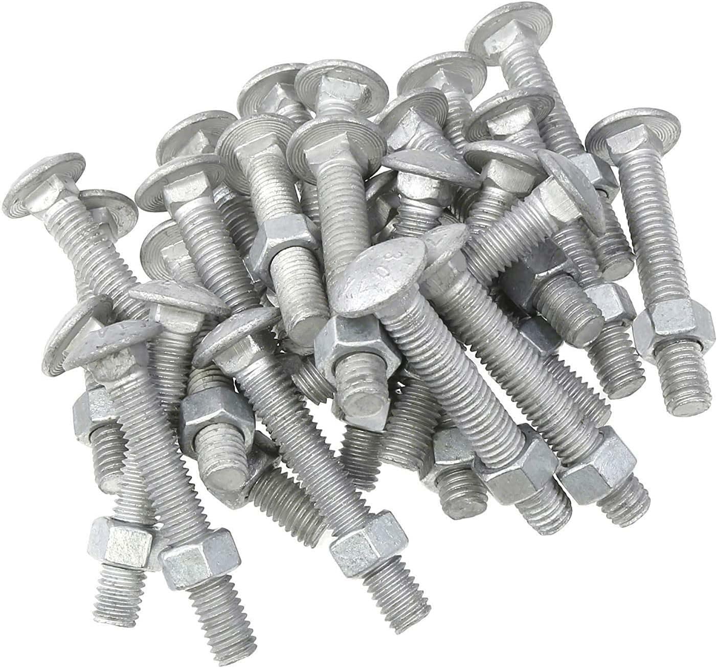 Amazon.com: 3/8 x 2 1/2" Long Carriage Bolts with Nuts, Galvanized ...