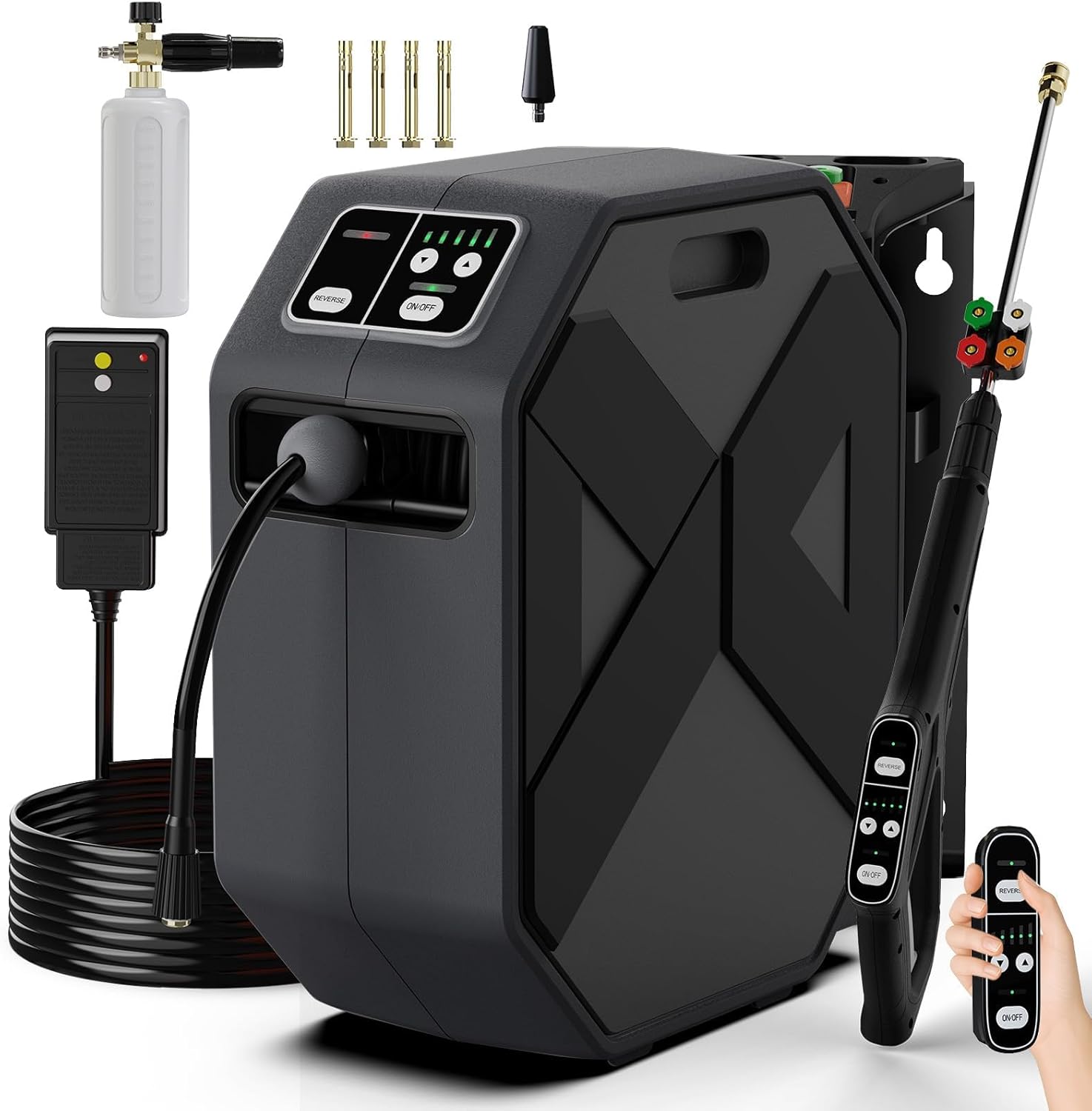 Amazon.com : Wall Mounted Pressure Washer with 100FT Retractable Hose ...