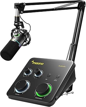 Amazon.com: MAONO USB Audio Interface for PC and XLR/USB Dynamic ...