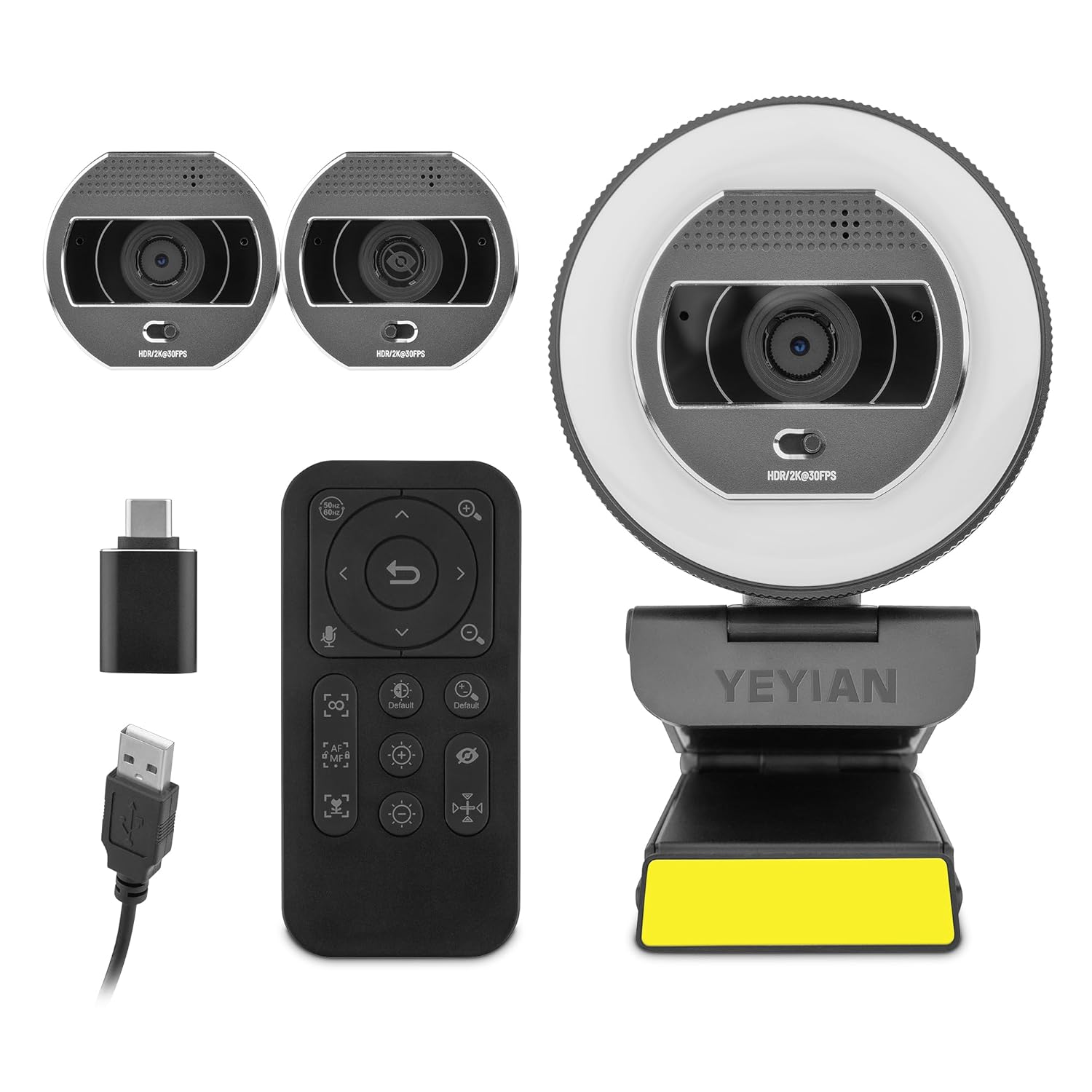 YEYIAN Streaming Camera Webcam with LED Color Light,Microphone,Remote ...