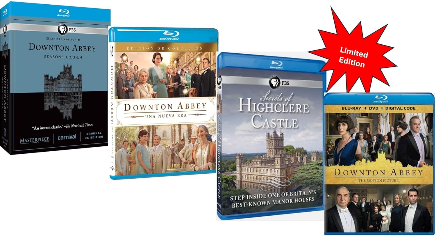 Amazon.com: Downton Abbey Masterpiece Complete Collection Blu-ray ...