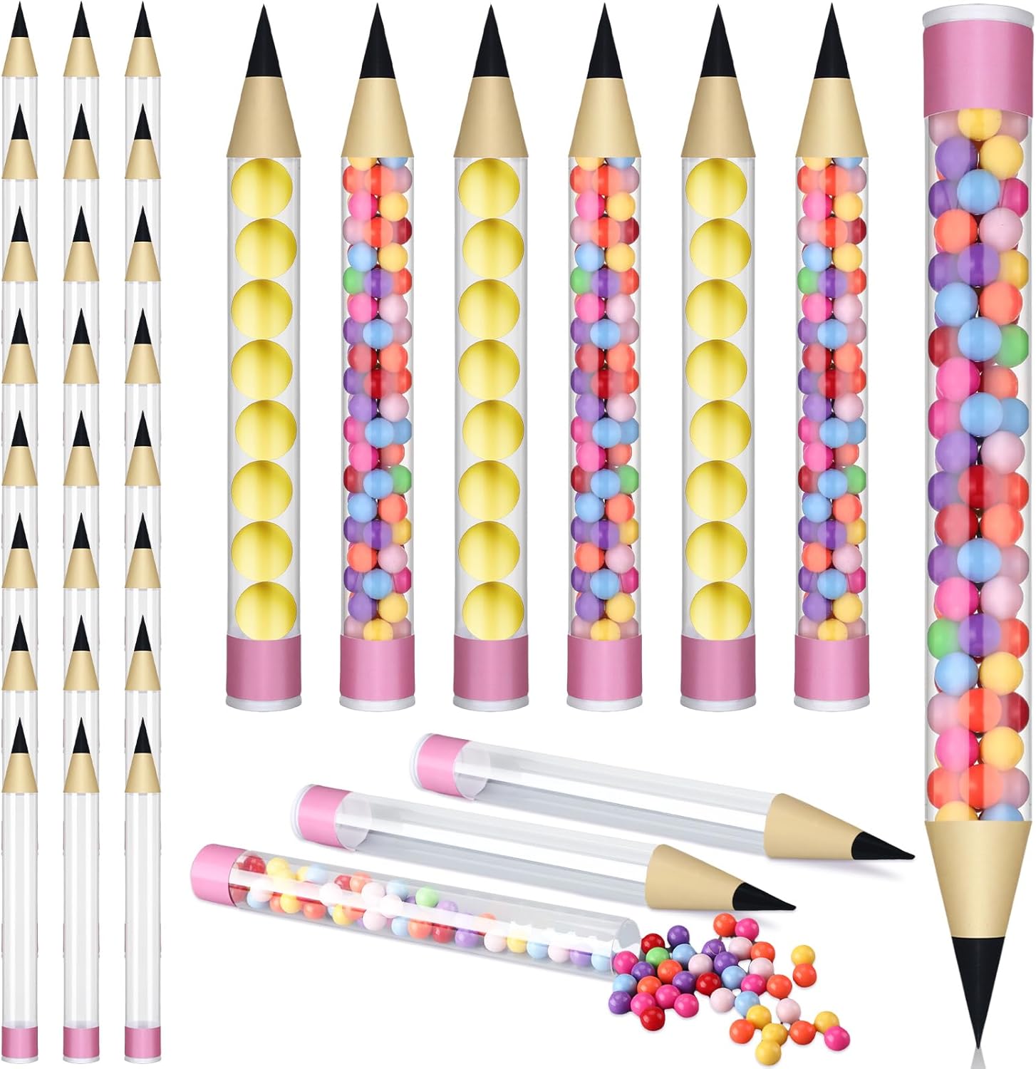Amazon.com: RattanView 24 Pcs Back to School Pencil Candy Tubes Gumball ...