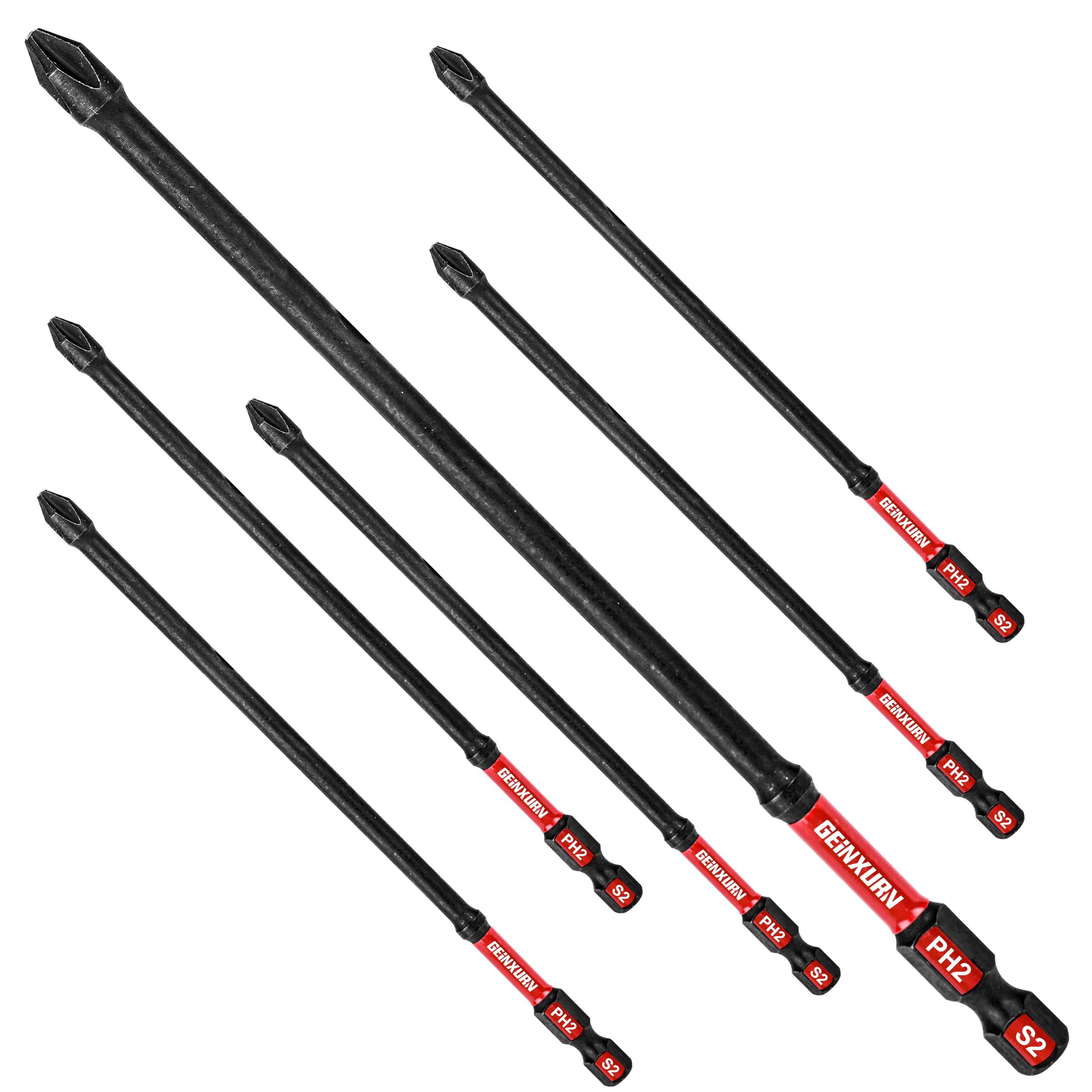 Geinxurn Impact Tough #2 Phillips 6 in. D2 Steel Long Extension Insert ...