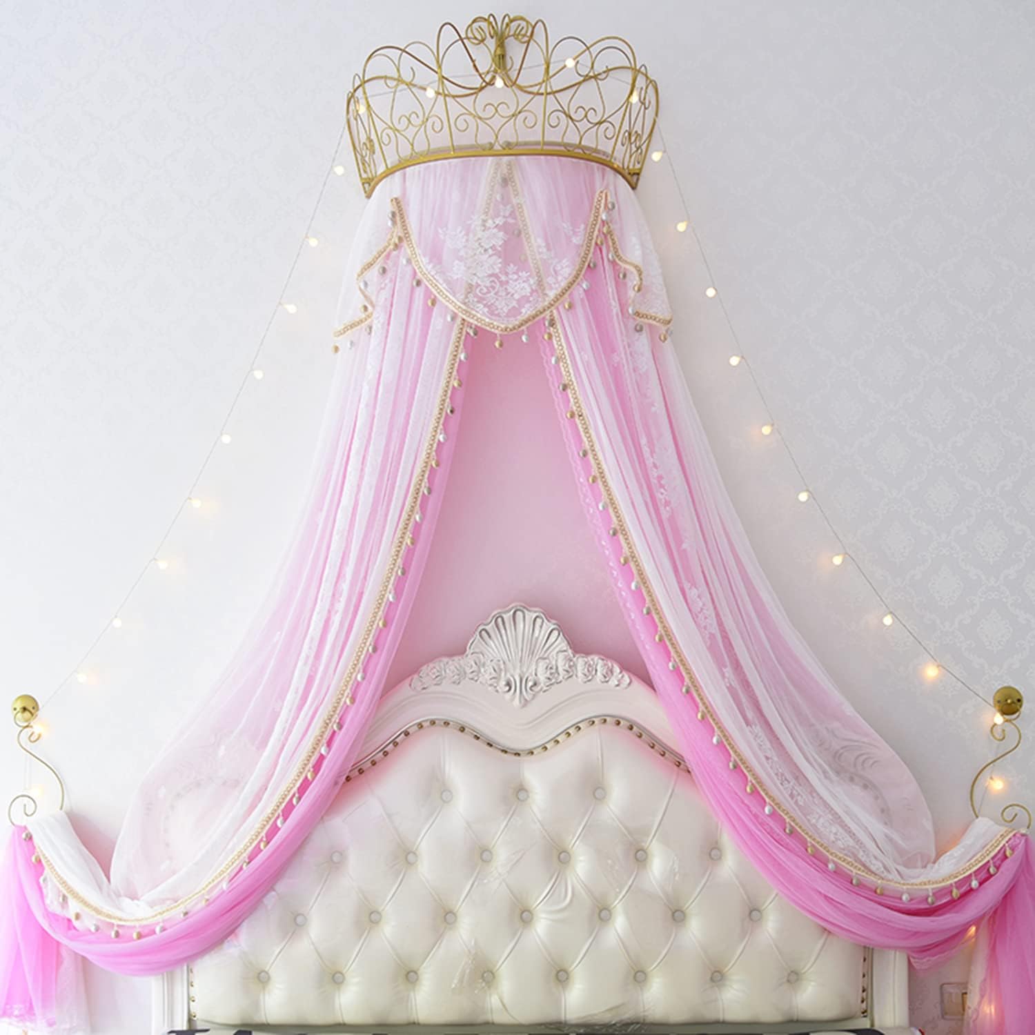 Metal Wall Teester Bed Crown Canopy - Antique Crown Wall Decor Princess ...