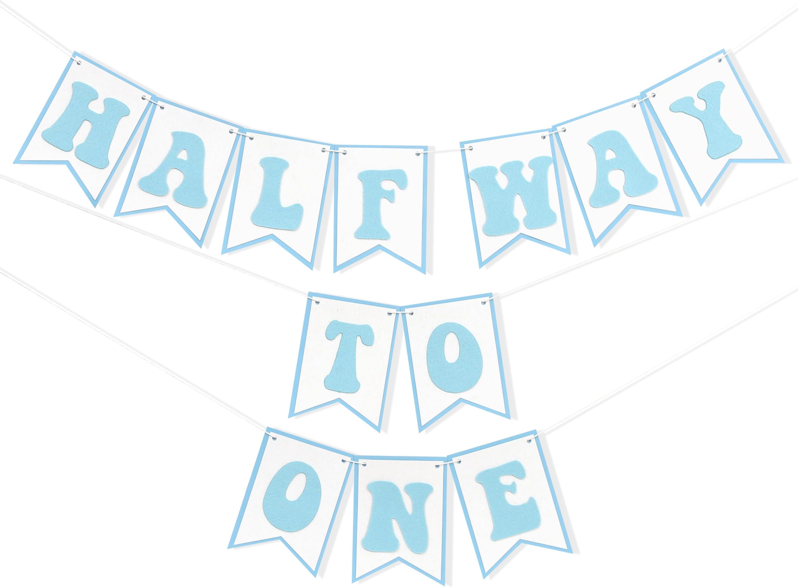 Amazon.com: Blue Half Way To One Banner - 6 Months Birthday Party ...