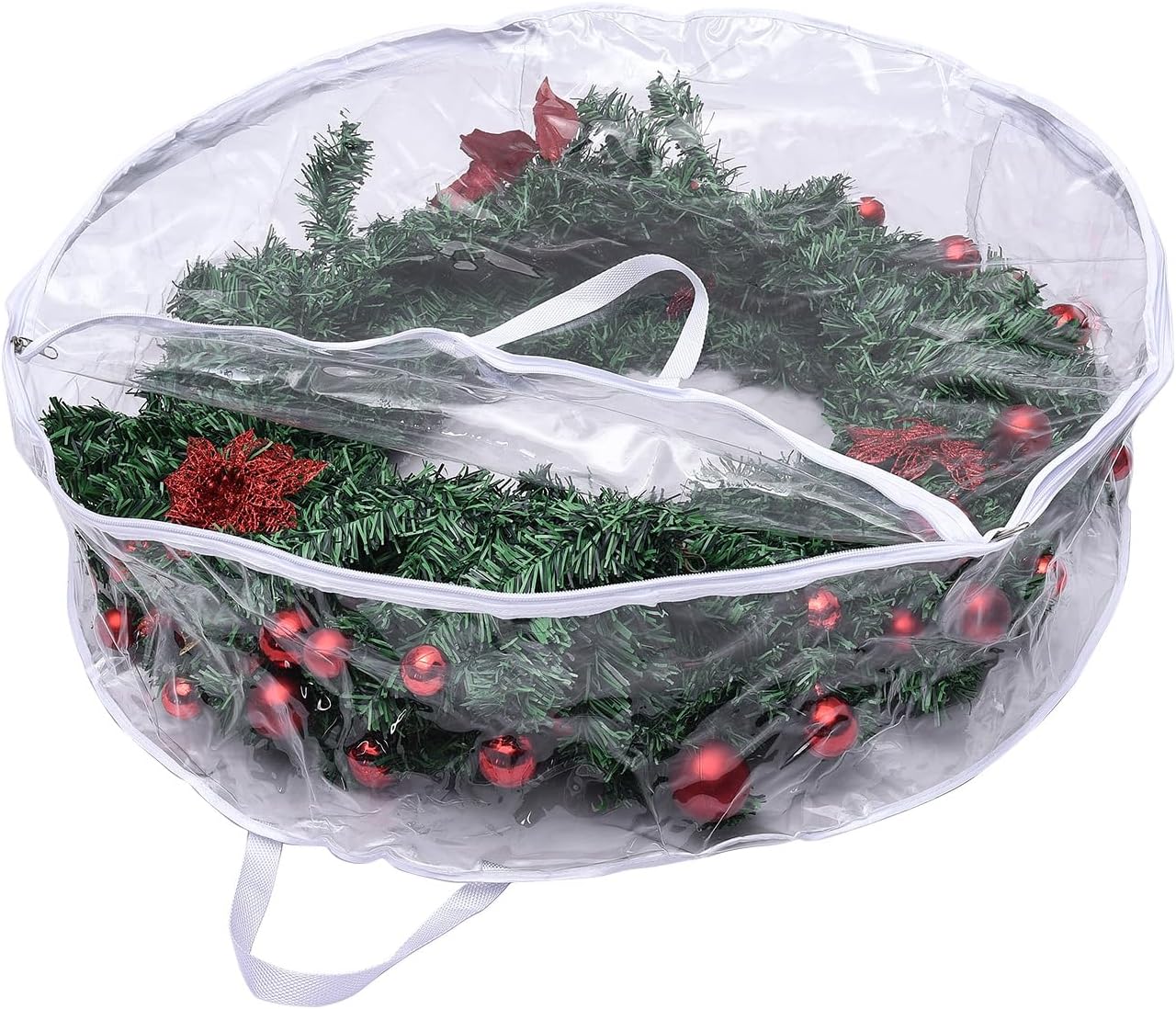 Christmas Wreath Storage Bag, Transparent Garland Holiday Container ...