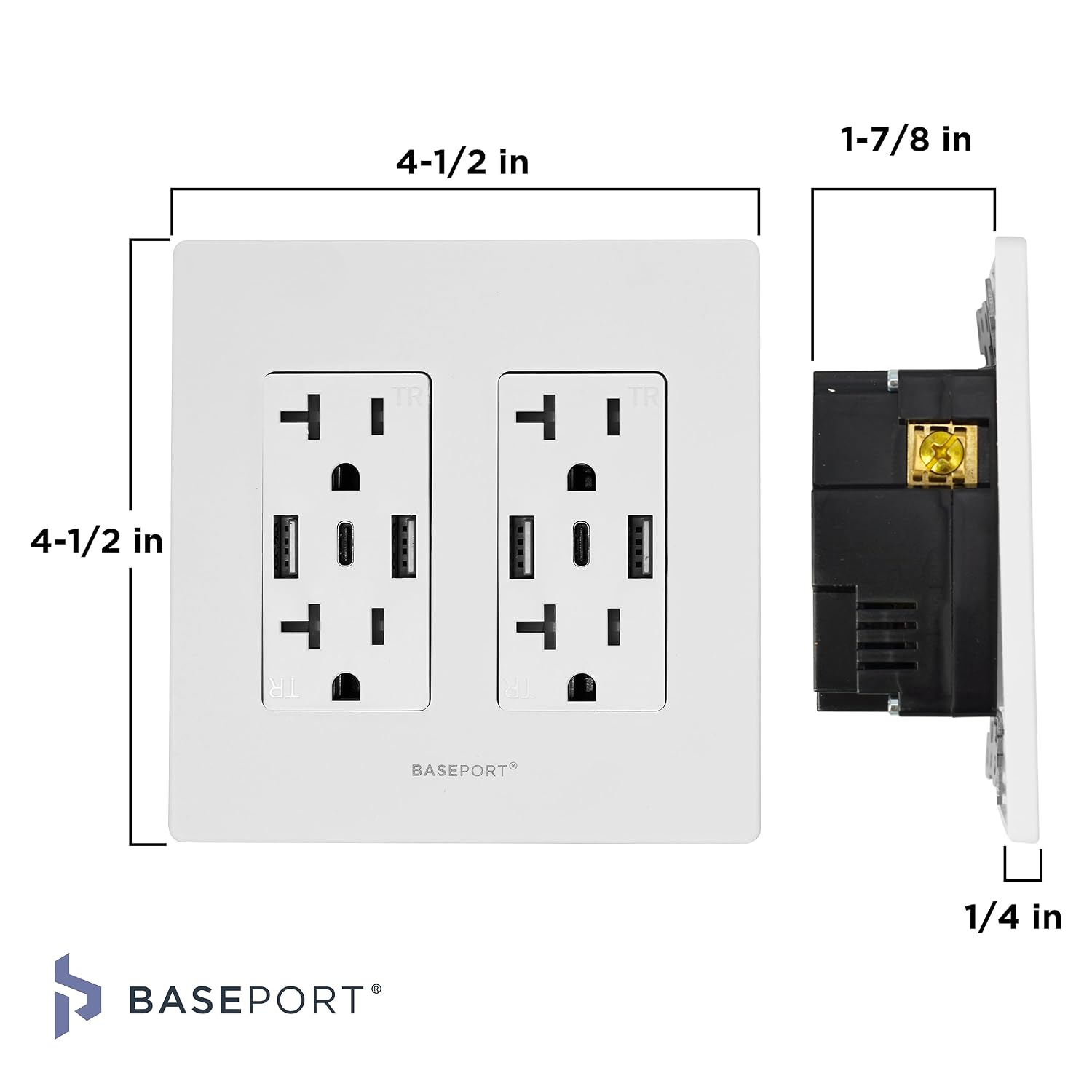 Toma de pared premium con puertos USB 125 V 20 Amp tomacorrientes USB ...