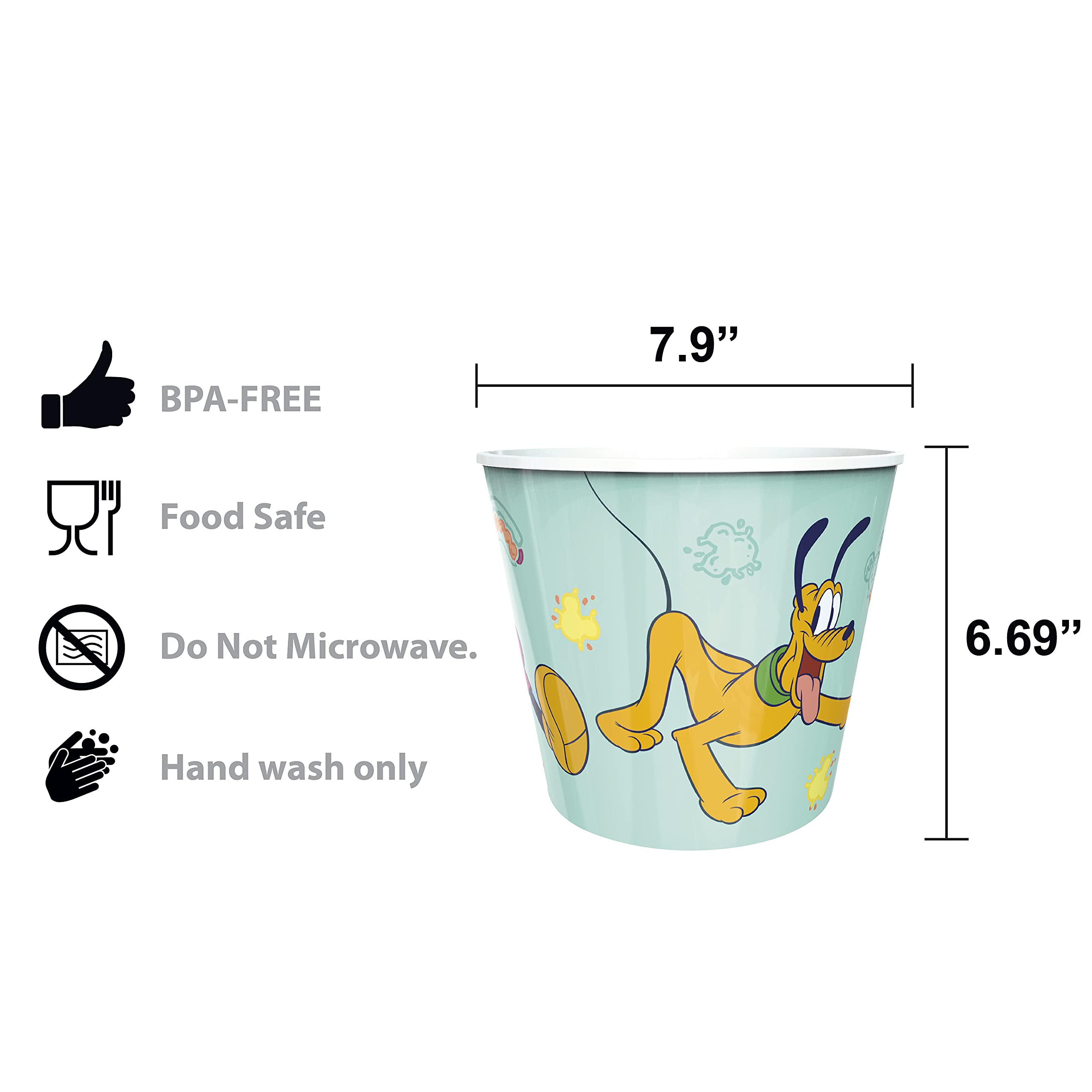 Zak Designs Disney Movie Night Family Popcorn Bucket Set with Serving ...