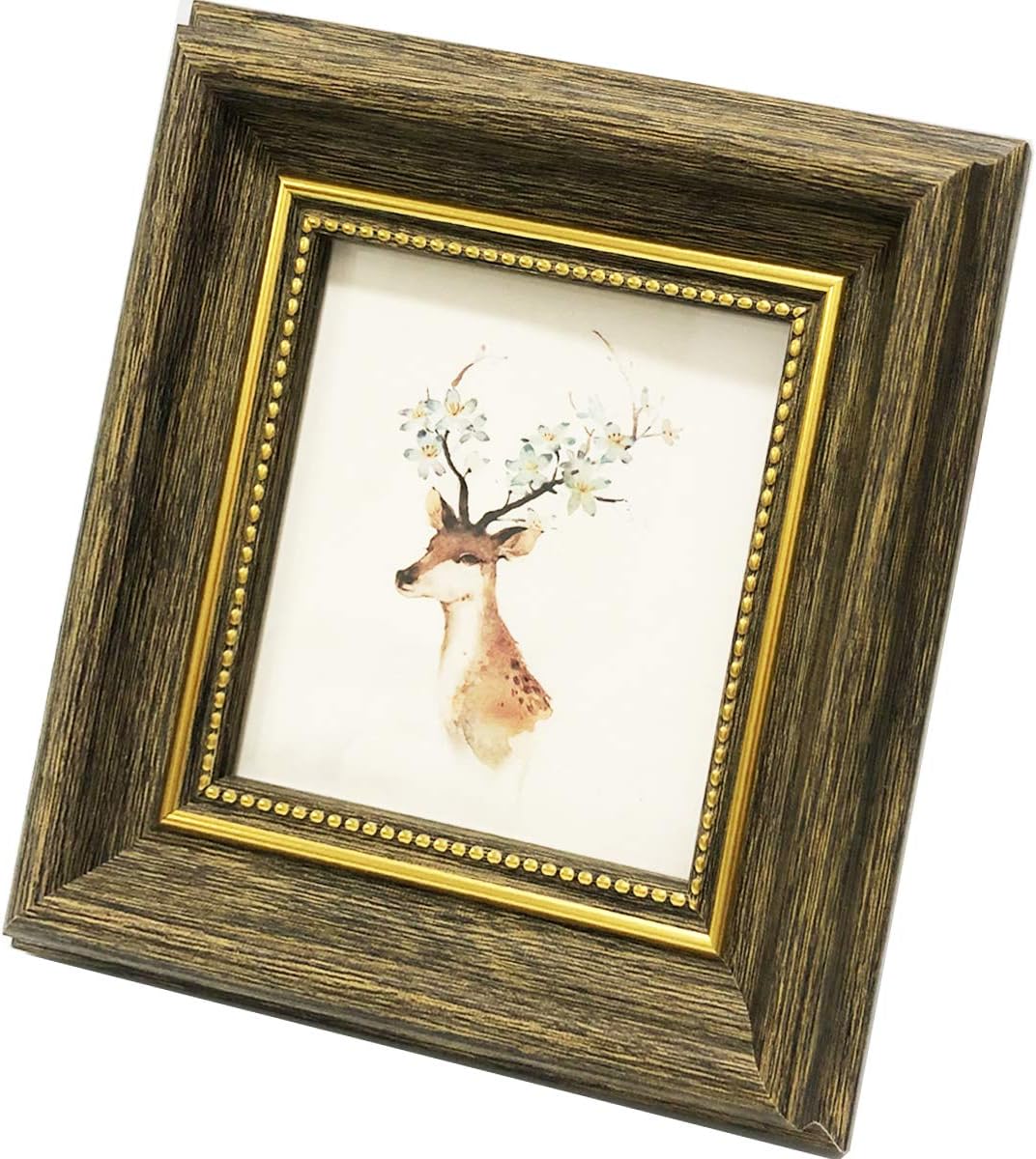 Amazon.com - AMHOME 4x4 Picture Frame Gold Edge Wood Grain .Photo Frame ...