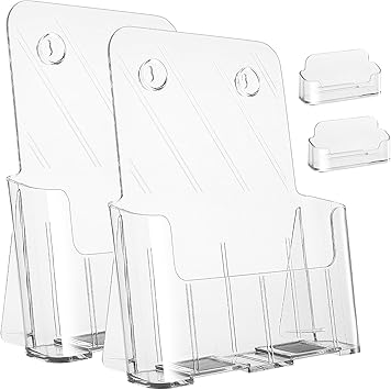 Acrylic Brochure Holder 8.5 x 11 inches, 2 Pack Clear Literature Holder ...