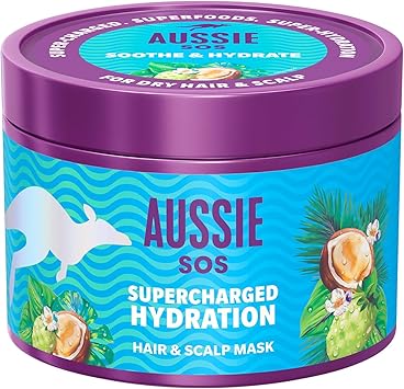 Aussie SOS Supercharged Hydration Scalp & Hair Mask, Soothe Dry Scalp ...