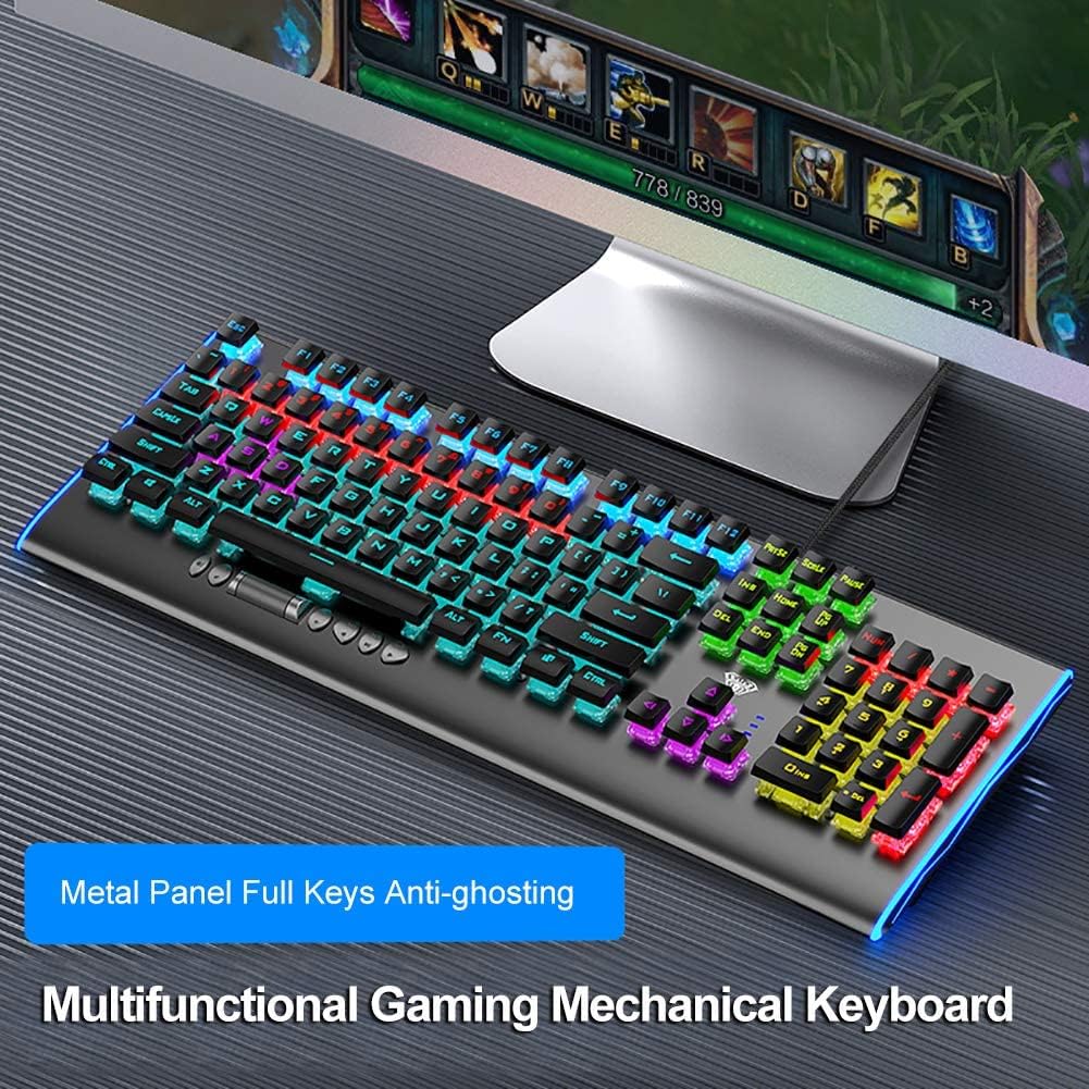 Buy AULA F2099 Low Profile Mechanical Gaming Keyboard with Blue Switch ...
