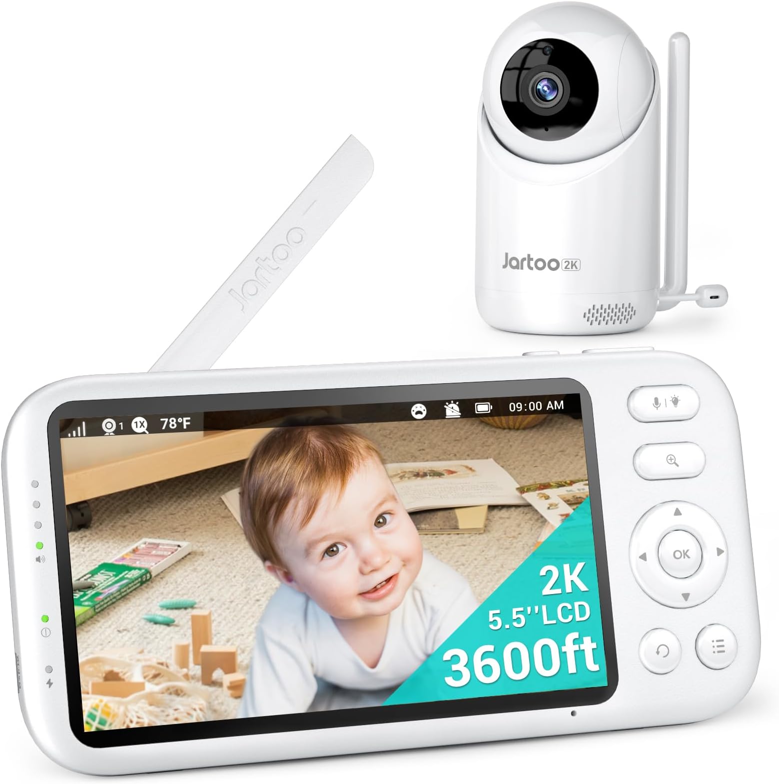 Amazon.com: Upgraded Baby Monitor, 5'' Screen with 32 Hours Battery ...