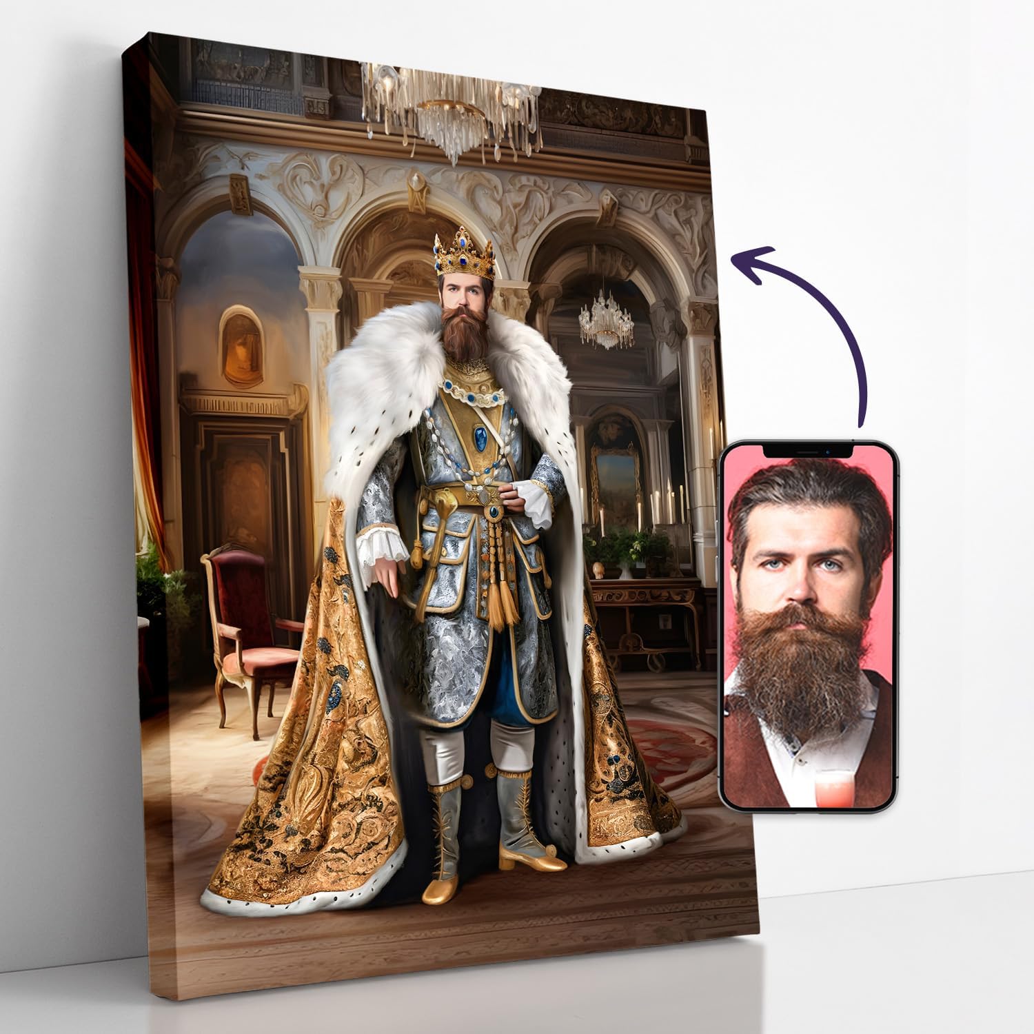 Amazon.com: Turn Me Royal Custom Royal Portrait from Photo, Renaissance ...