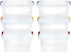 Willow 28L Snap Lock Storage Container 6Pc Set with Lids for Organizing ...