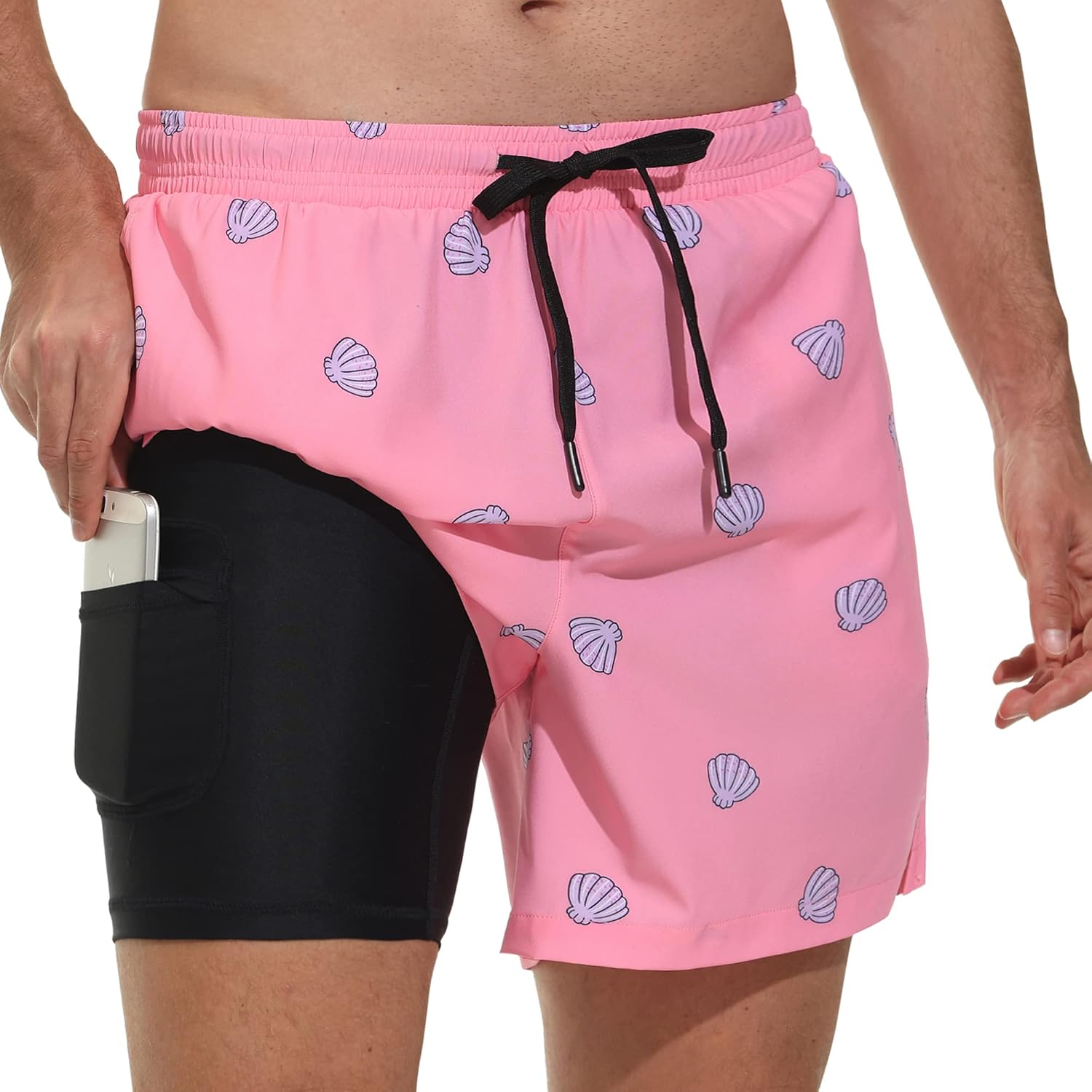 Amazon.com: VAYAGER Men's Swim Trunks with Compression Liner - Quick ...