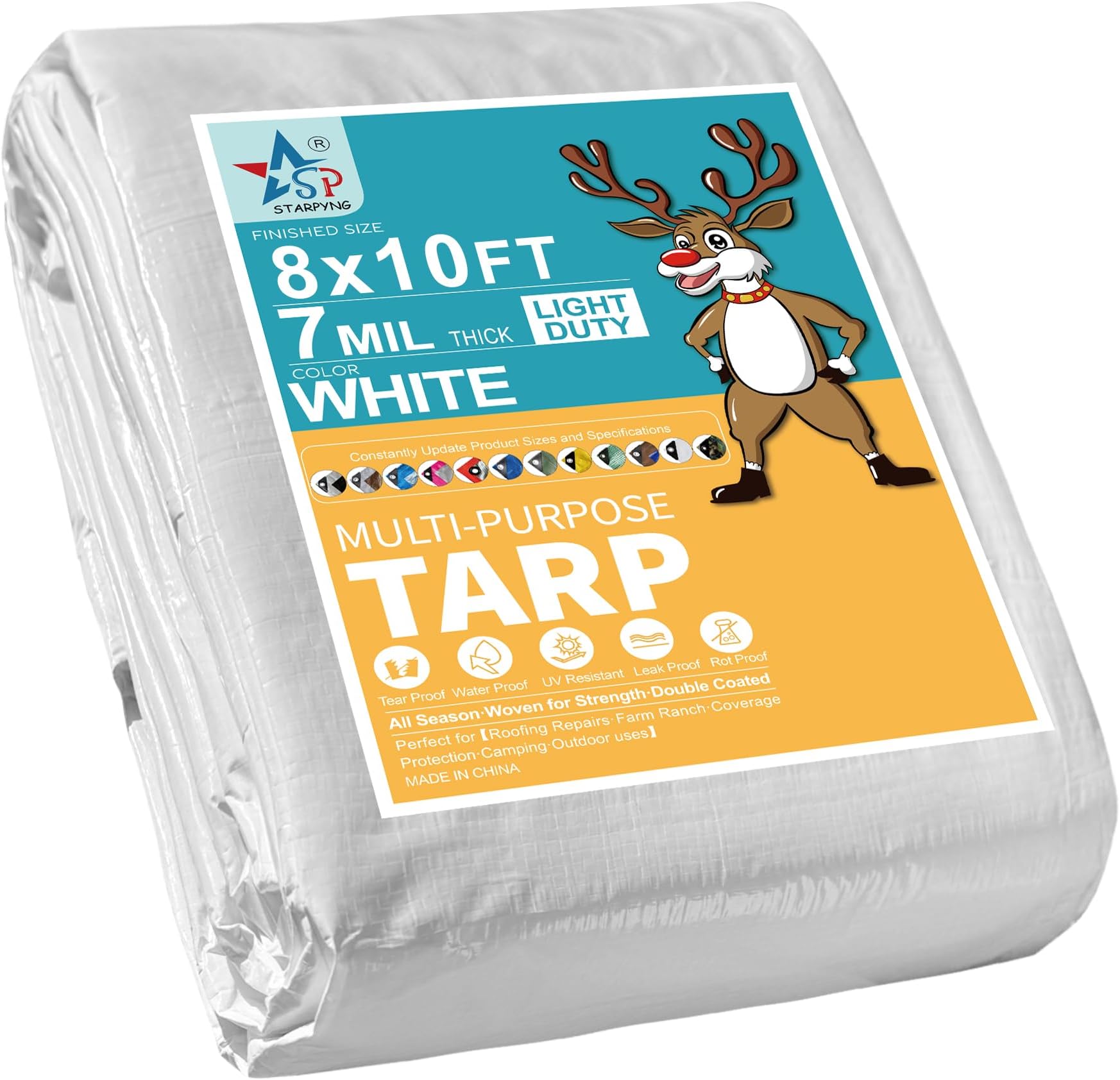 7 Ft. X 30 Ft. Heavy Duty 6 Oz. White Tarp 11-12 Mil Thick - Amazon.com