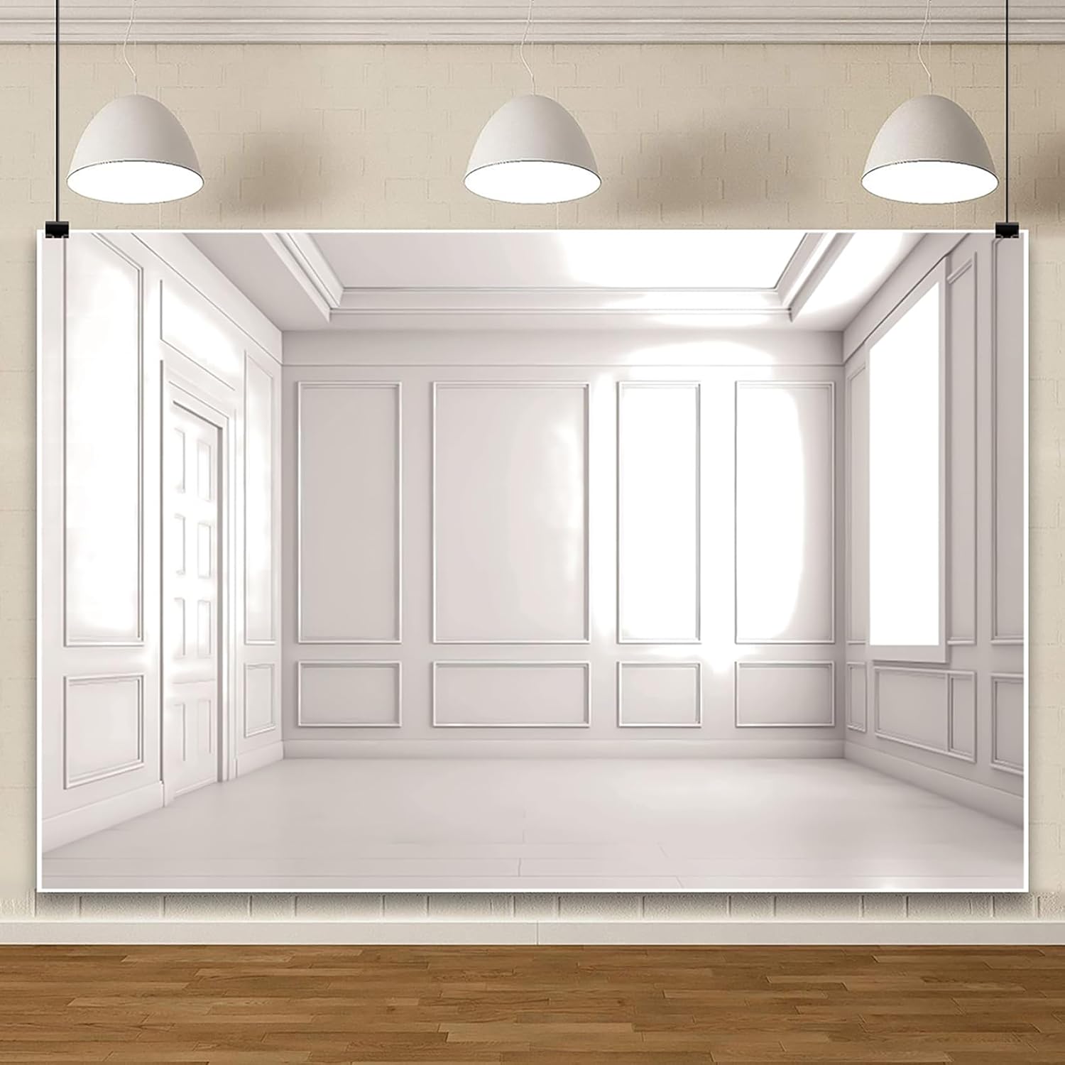 Amazon.com : AOFOTO 7x5ft Empty Room Wall Photo Backdrop White Living ...