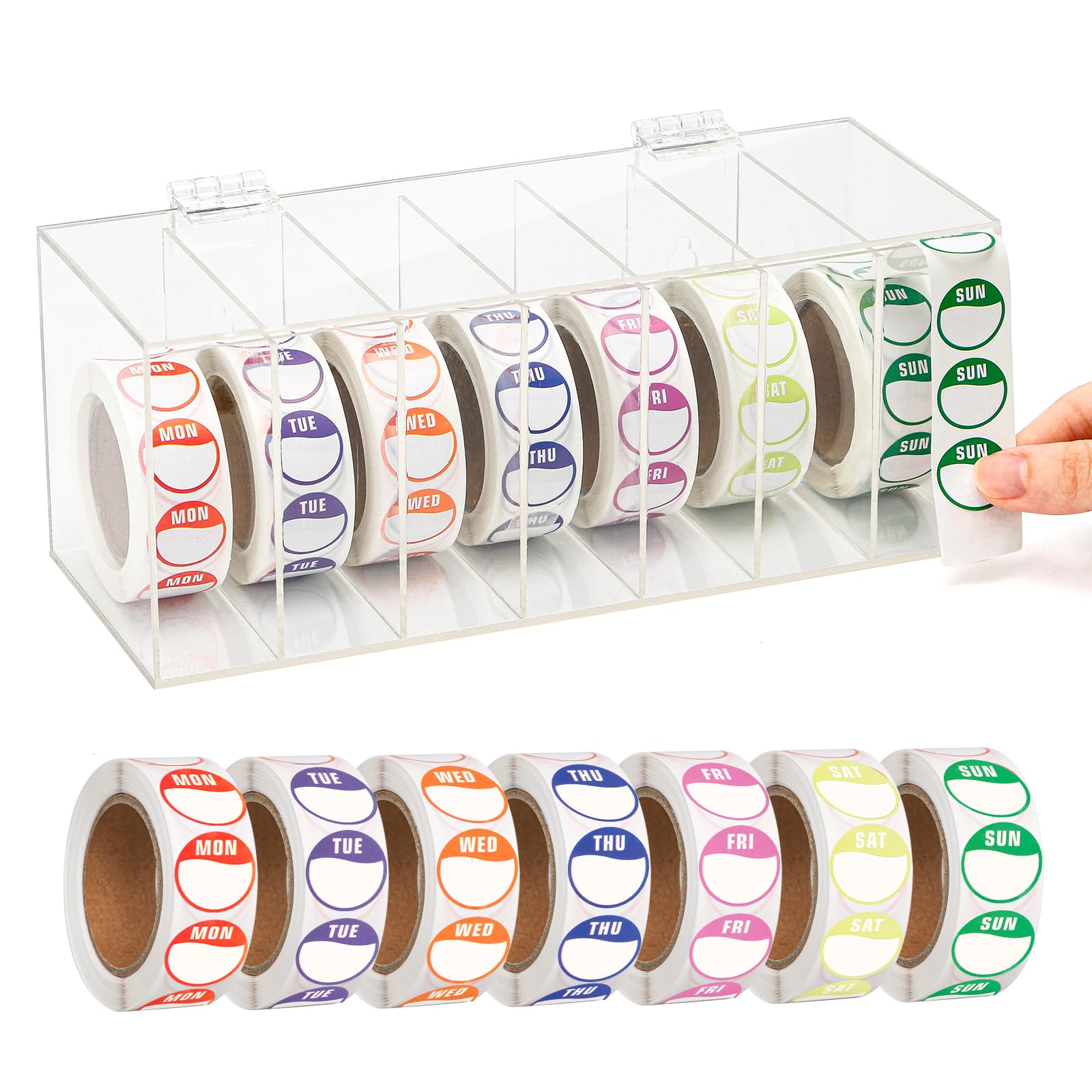 Snapklik.com : 3500 Pcs 7 Days Of The Week Stickers 1 Inch Food Labels ...