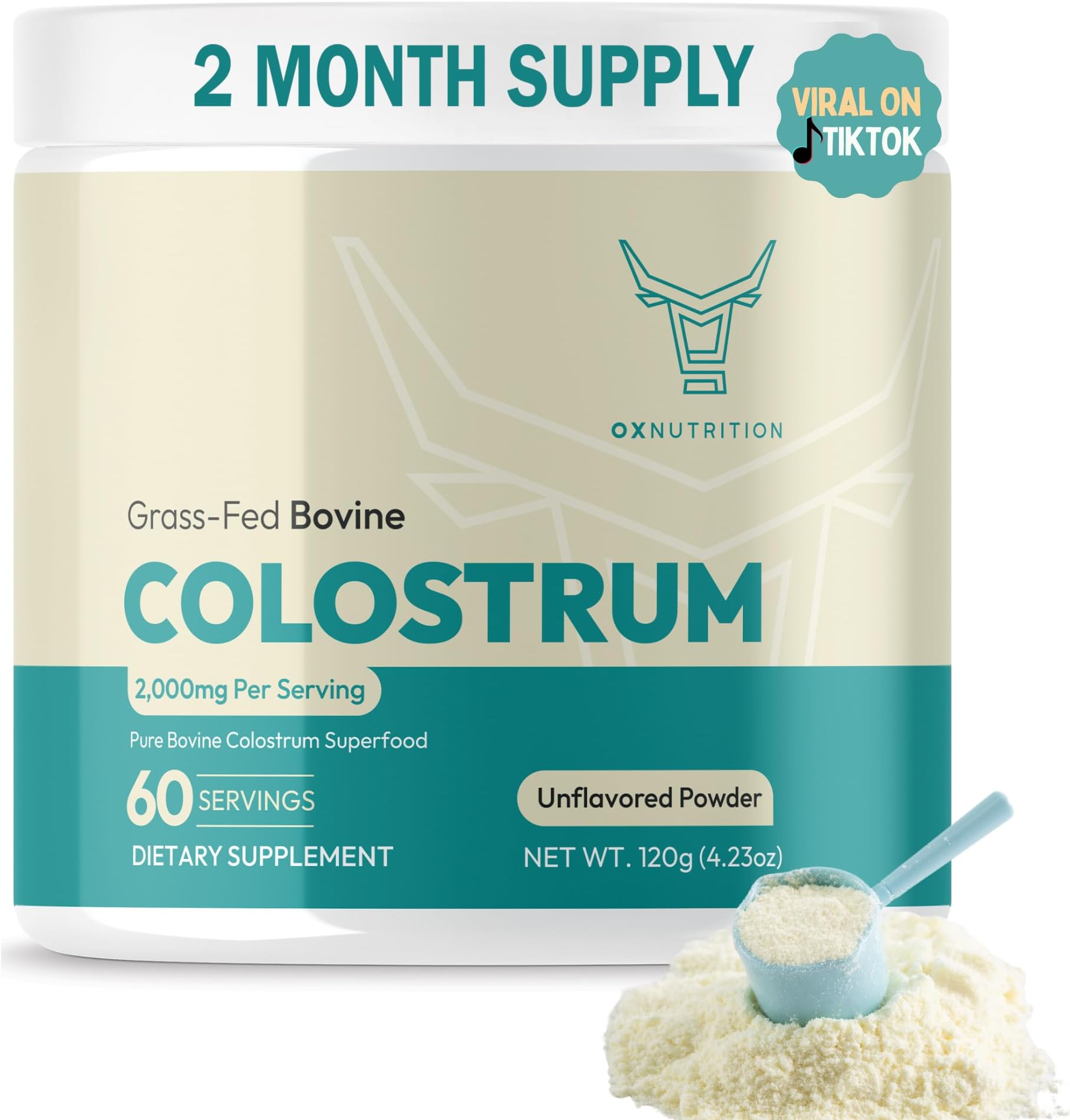 Amazon.com: OXNUTRITION Colostrum Supplement Powder for Gut Health, Immune Support, Muscle ...