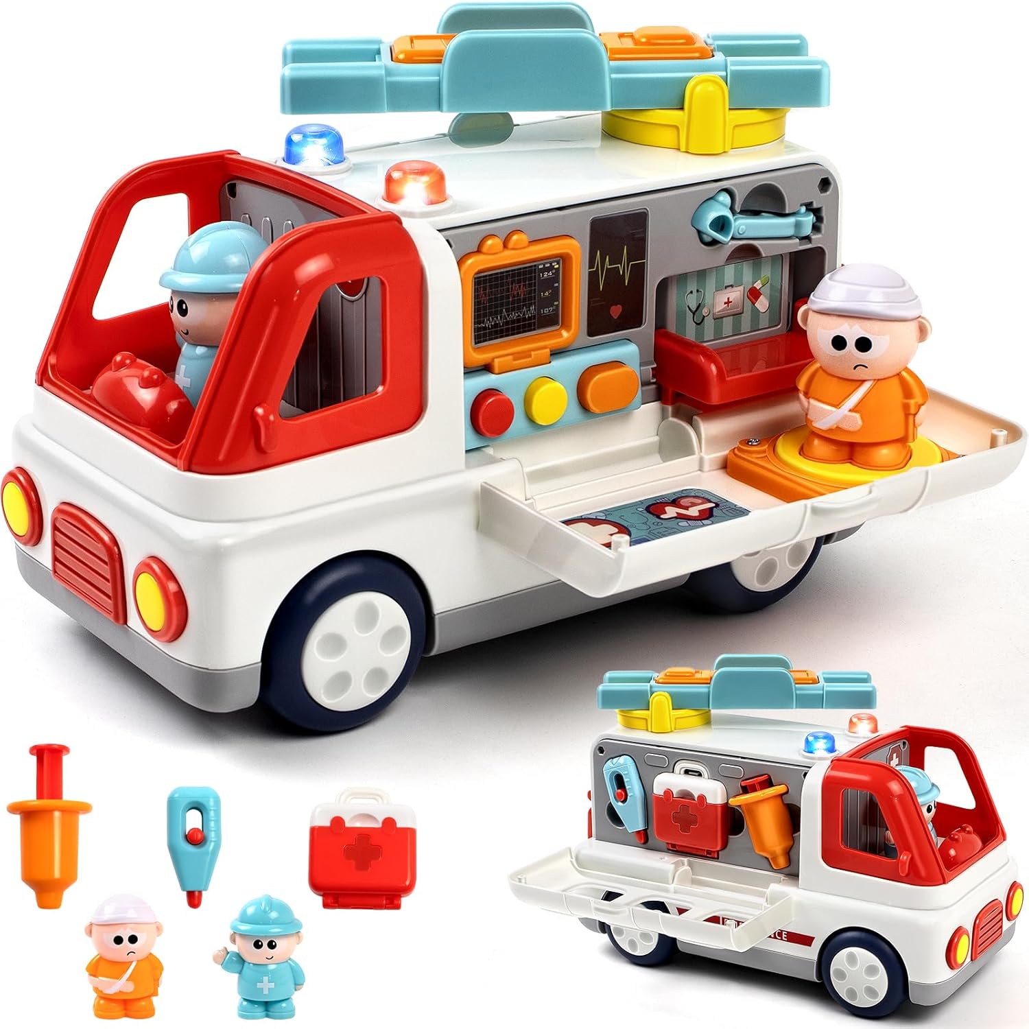 Marstone Toys for 2 3 Year Old Gift with Lights, Sounds, Ambulance Toy ...
