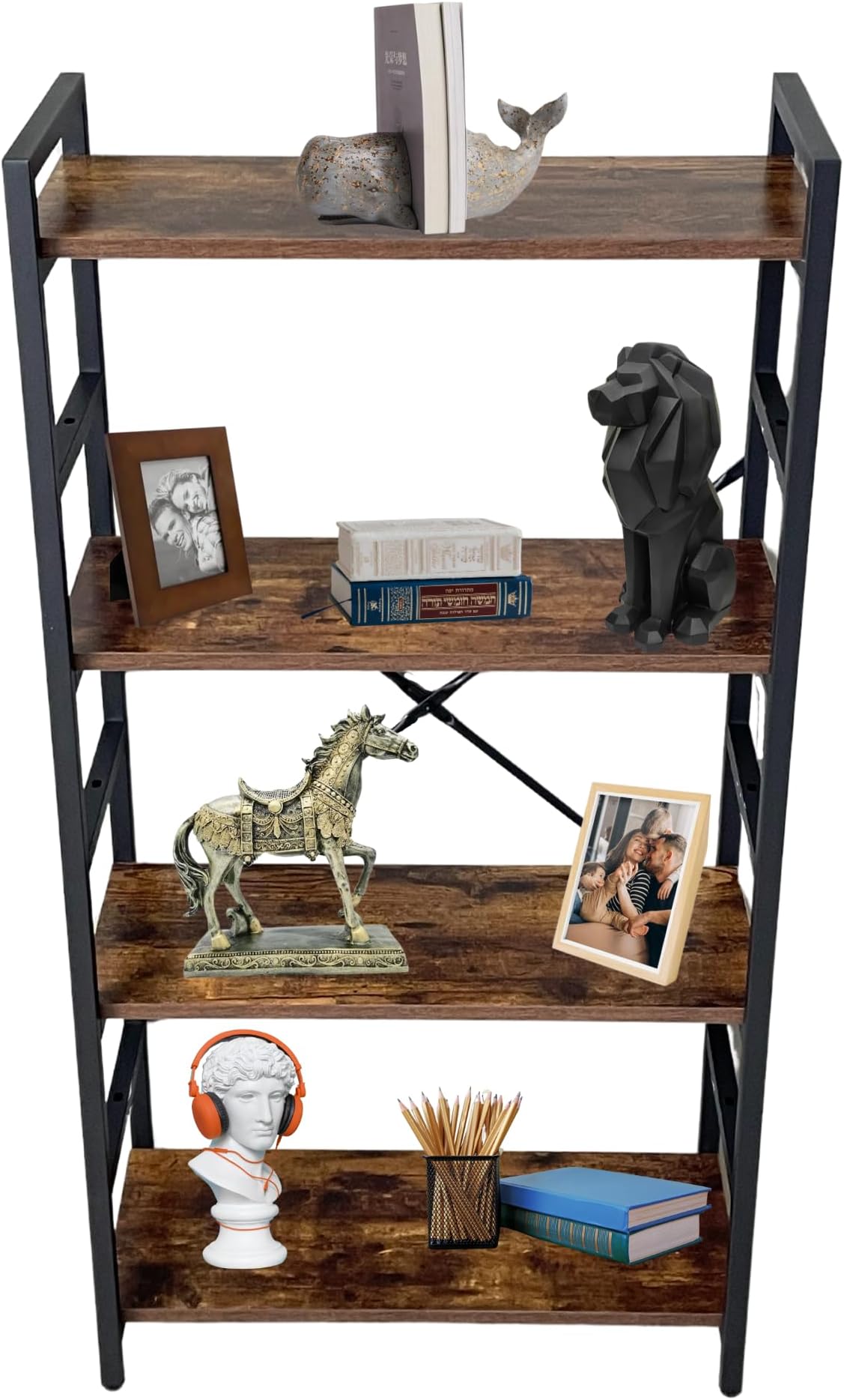 KMOW Librero, Librero Minimalista, Librero Sencillo de 7 Compartimentos ...