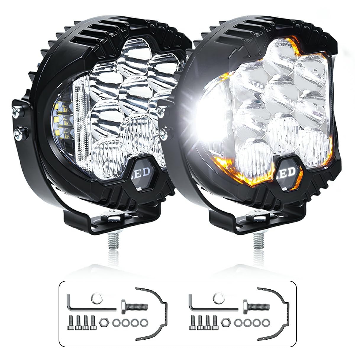 Amazon.com: StoneBanks 5 Inch LED Round Light Pods,200W 30000LM Side ...