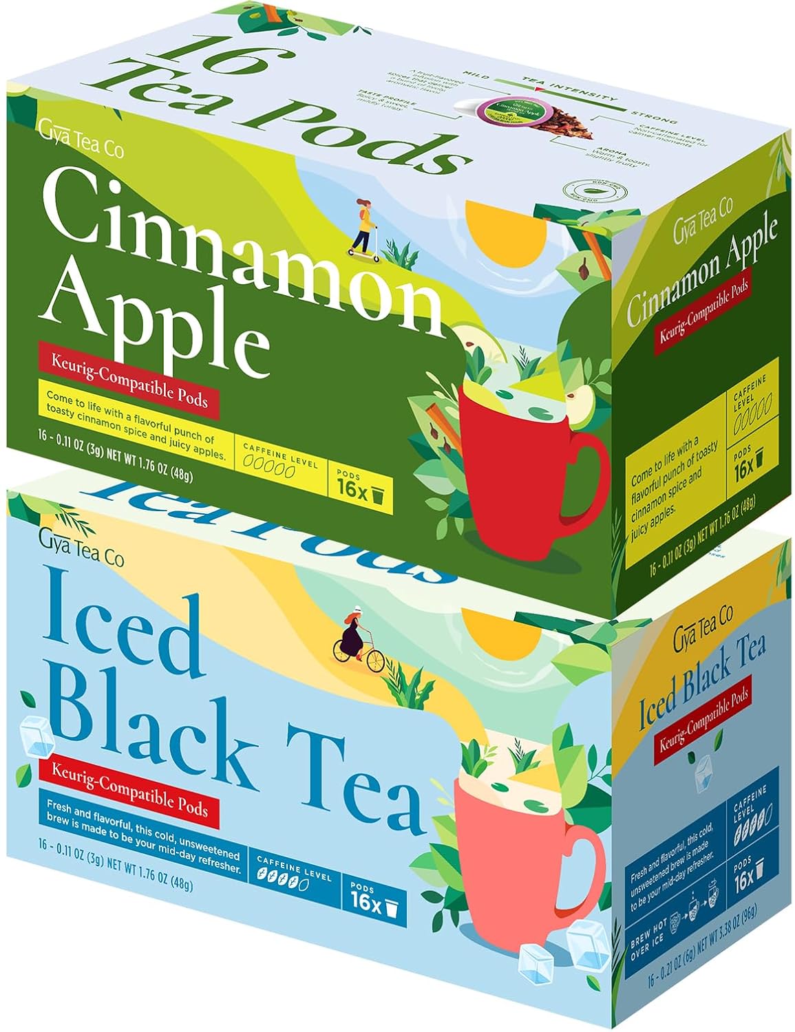 Amazon.com : Gya Tea Co Cinnamon Apple Herbal K Cups Tea Pods Variety ...