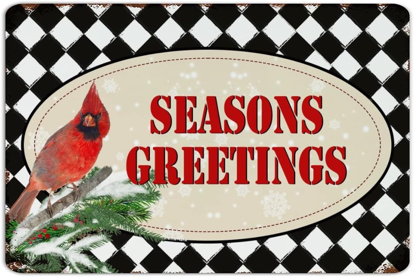 Amazon.com: Autravelco Red Cardinals Seasons Greetings Vintage Metal ...