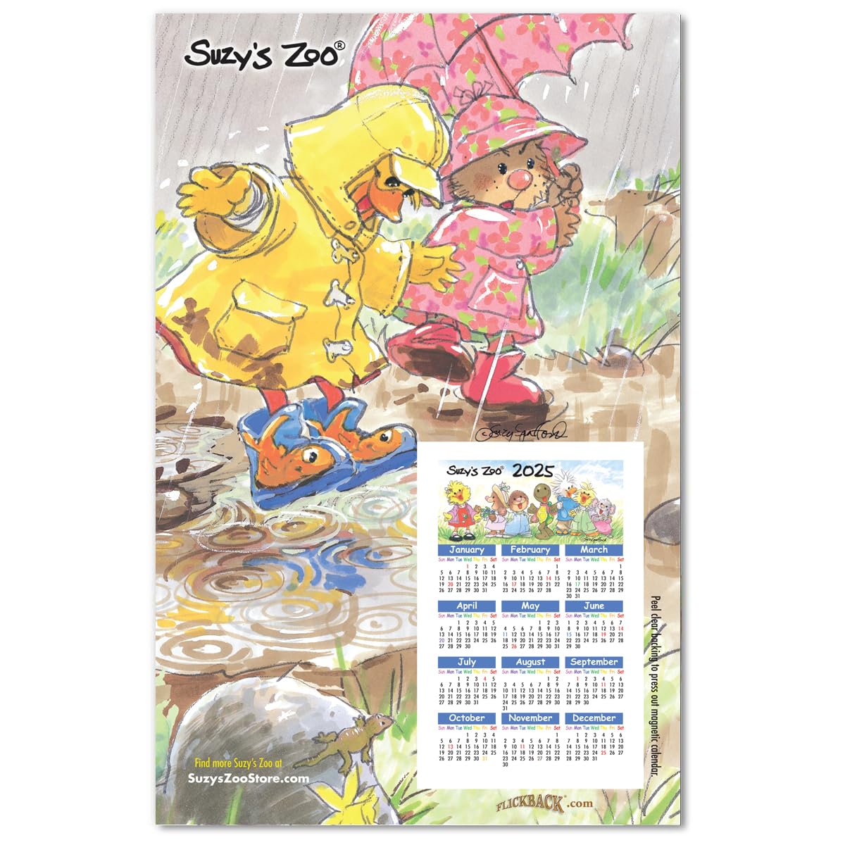 Amazon.com: Suzy's Zoo 2025 Refrigerator Magnet Calendar & Backer ...