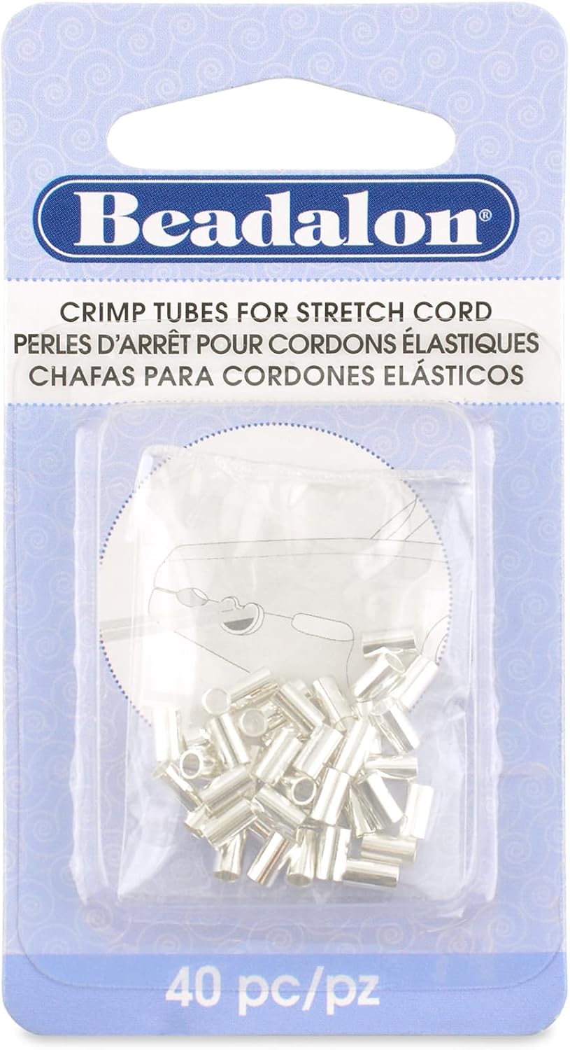 Amazon.com: Beadalon Crimp Tubes for Stretch Cord Sizes 0.8mm and 1 mm ...