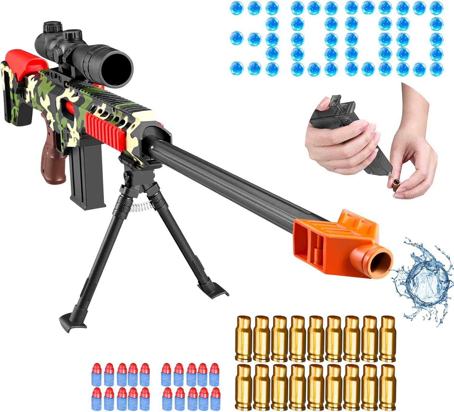 Amazon.com: Long Size Barrett Sniper Rifle Shell Ejecting Toy Gun Safe ...