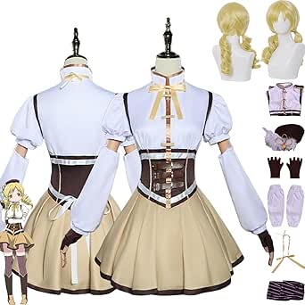 Amazon.com: MAXCBD Anime Tomoe Mami Cosplay Costume Outfit Puella Magi ...
