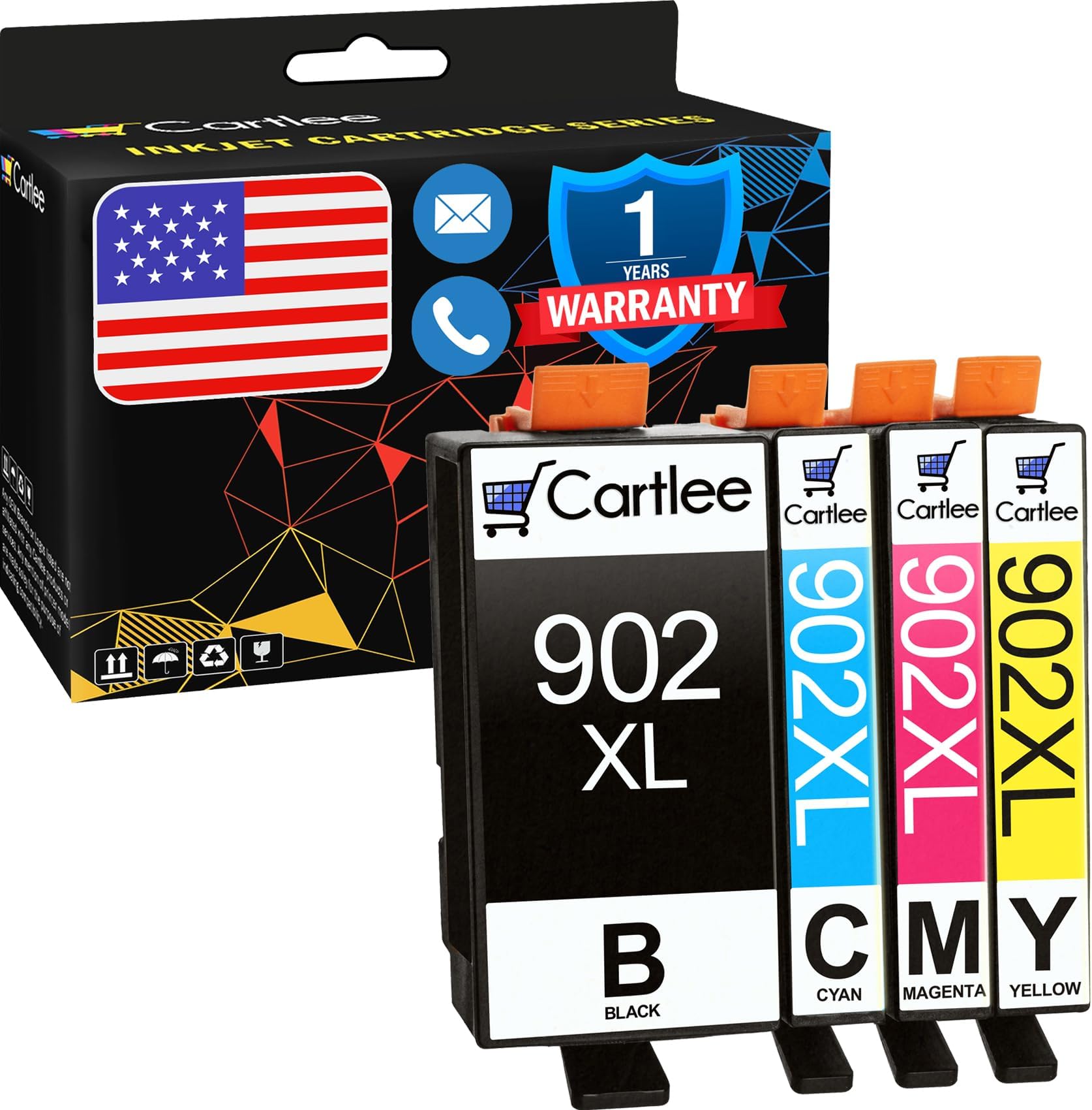 Amazon.com: Cartlee Compatible Ink Cartridges Replacement for HP 902XL ...