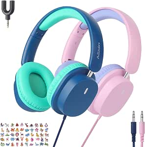 Amazon.com: A+ Scholars 2 Pack Kids Headphones with Sharing Splitter, 3 ...