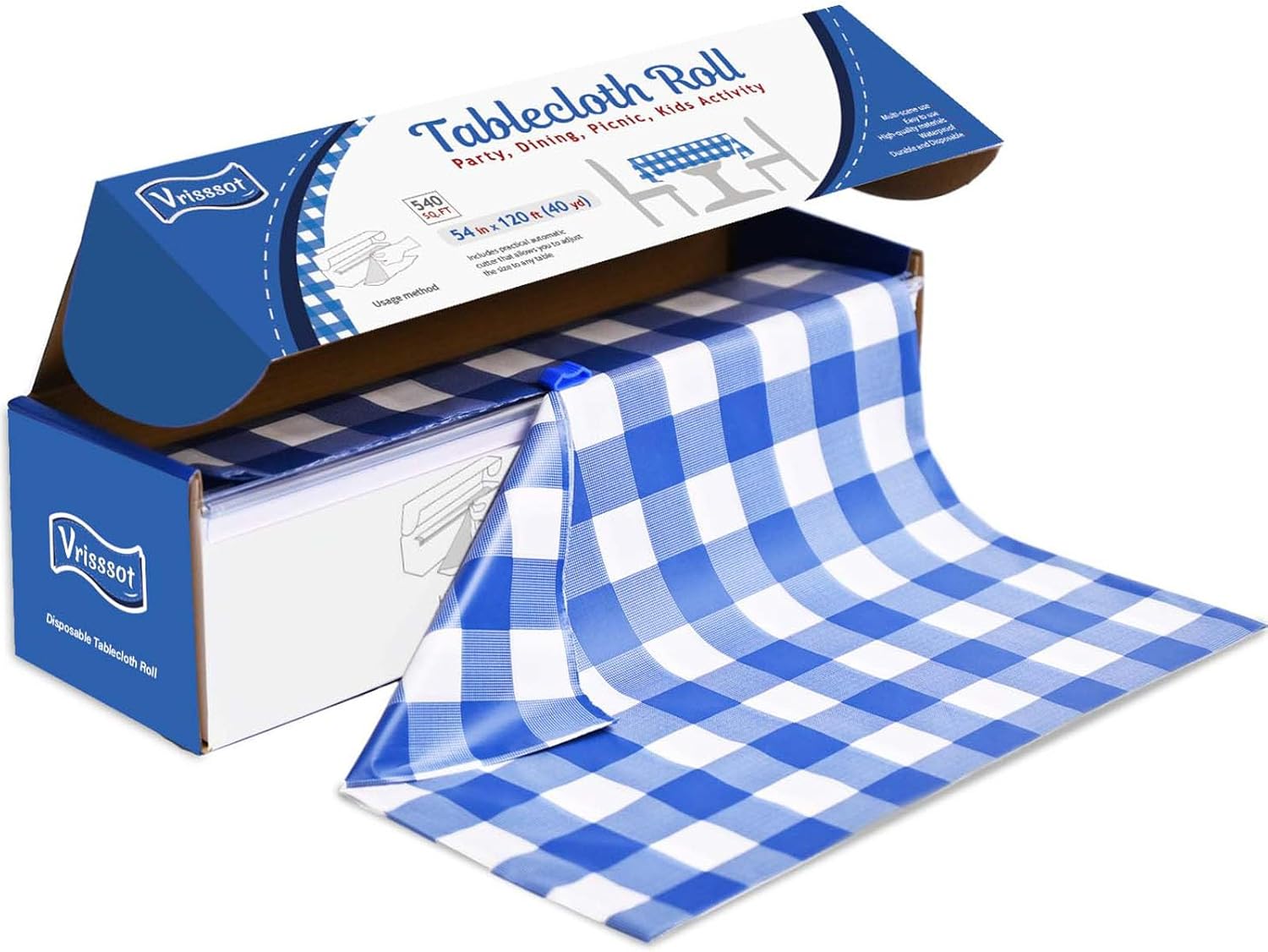 Amazon.com: Vrisssot Plastic Table Cover Roll Disposable Tablecloth ...