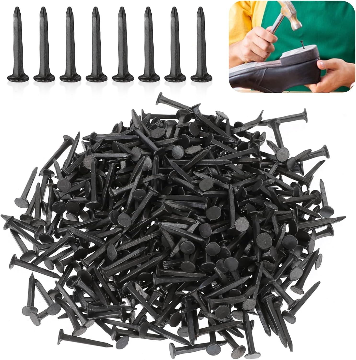 500PCS Shoe Nails 13mm Black Iron Nails Cement Nails Metal Tacks Non ...