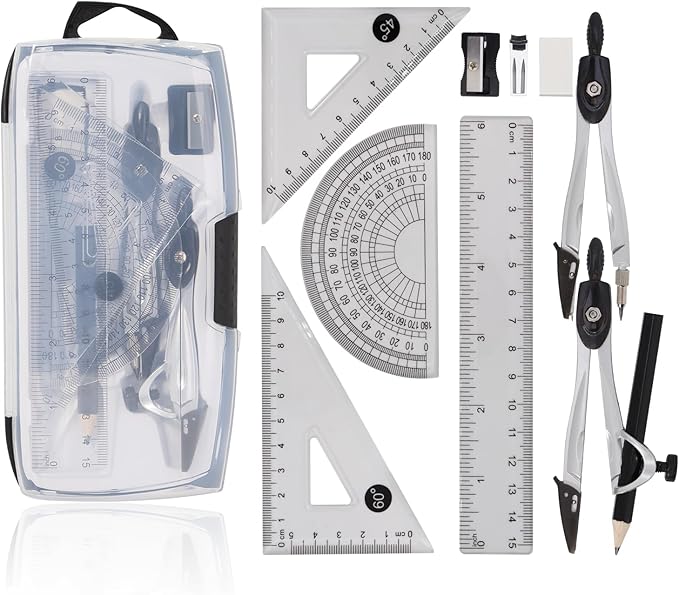 Maths Set | 10Pcs Geometry Sets Maths Sets for Secondary School ...