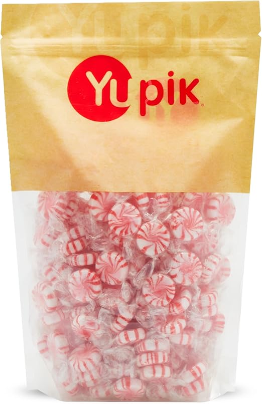 Yupik Red Pinwheel Mints, 1 kg, Gluten-Free, Hard Candies, Individually ...