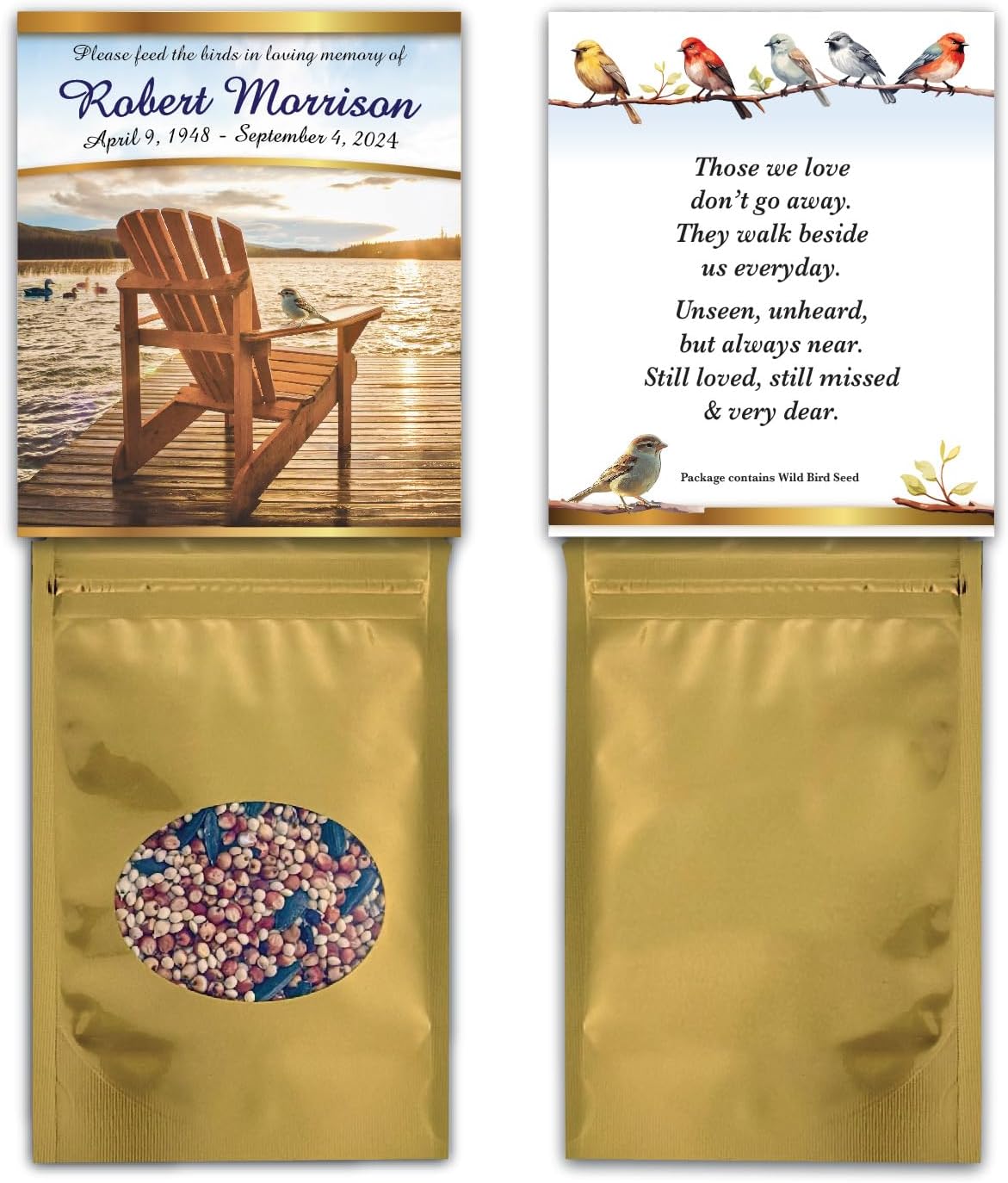 Amazon.com : Personalized Memorial Funeral Bird Seed Packets with ...