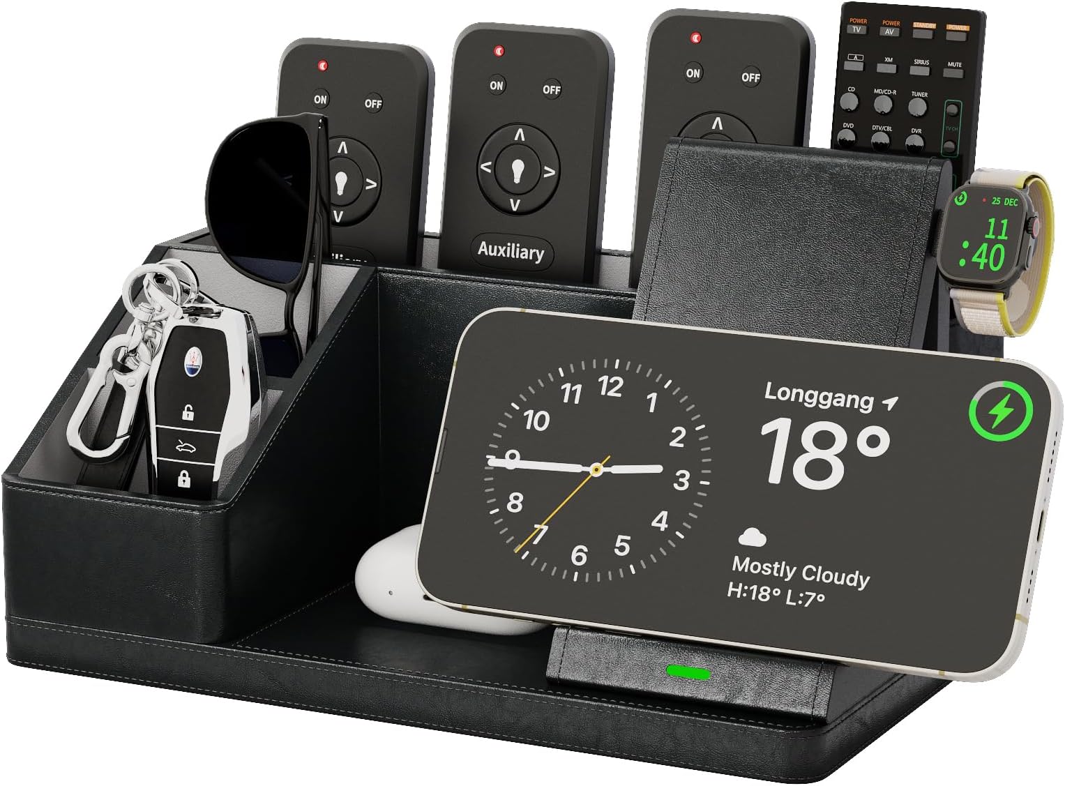 Amazon.com: KINGFOM 3-in-1 Charging Station for iPhone, Apple Watch ...