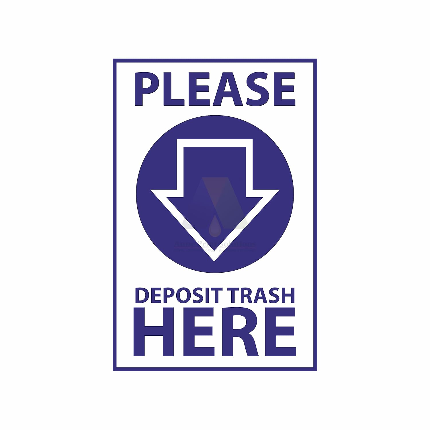 Anne Print Solutions® Please Deposit trash here Stickers Labels Safety ...