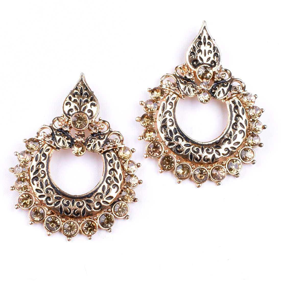 Buy Ethnic Rajasthani Look Earrings On Antique Gold Finish with Hazel ...