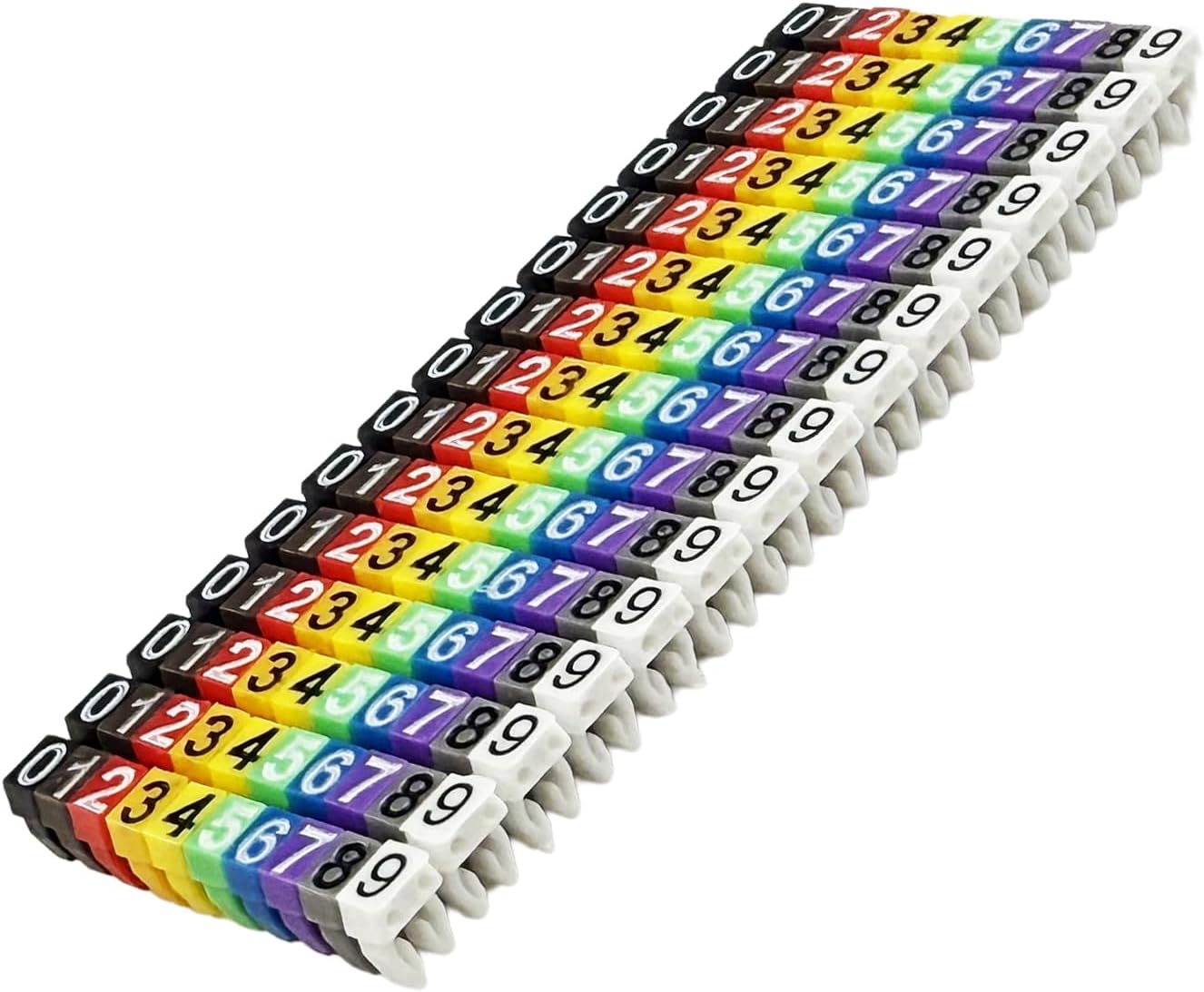 200Pcs Clip on Wire Markers 0-9 Coded, Wire Number Labels Colorful Wire ...