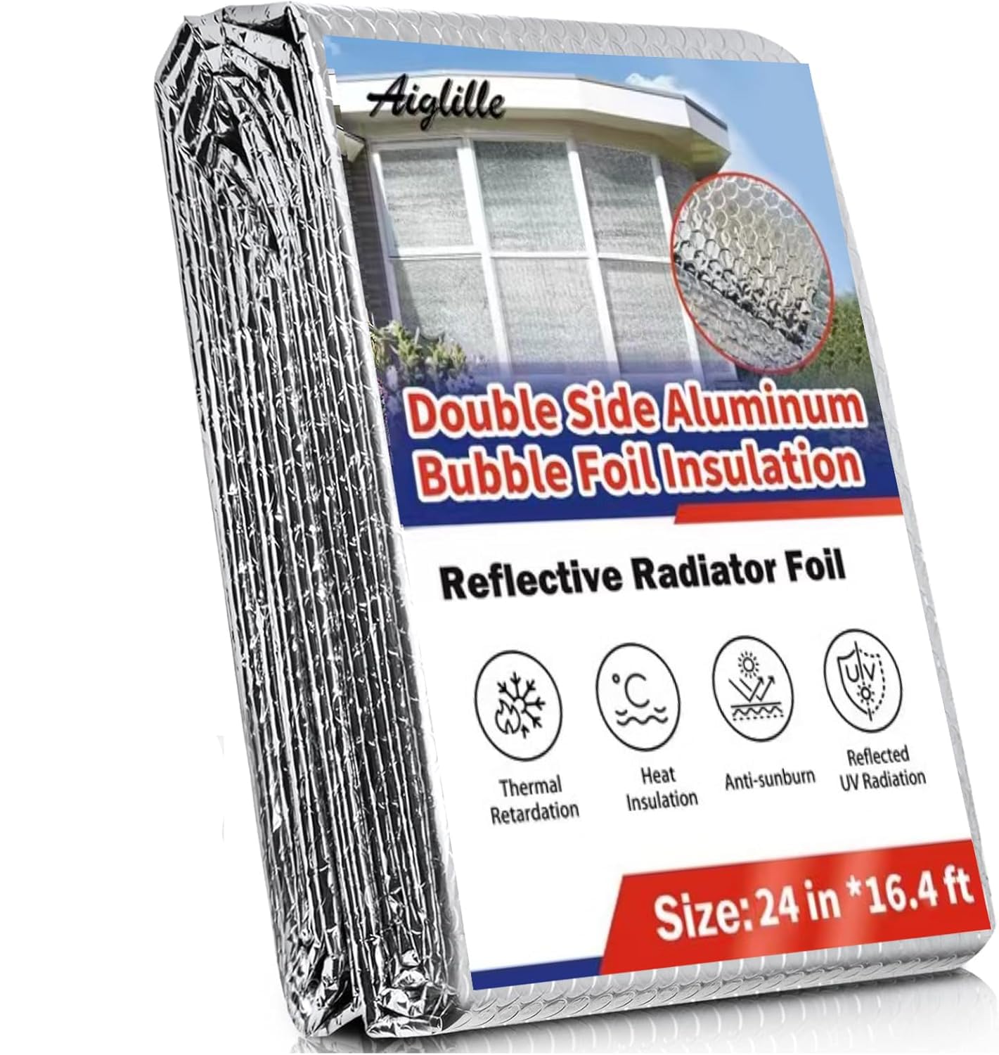 Aiglille Reflectix Insulation, 24 in W x 16.4 ft L Double Bubble ...