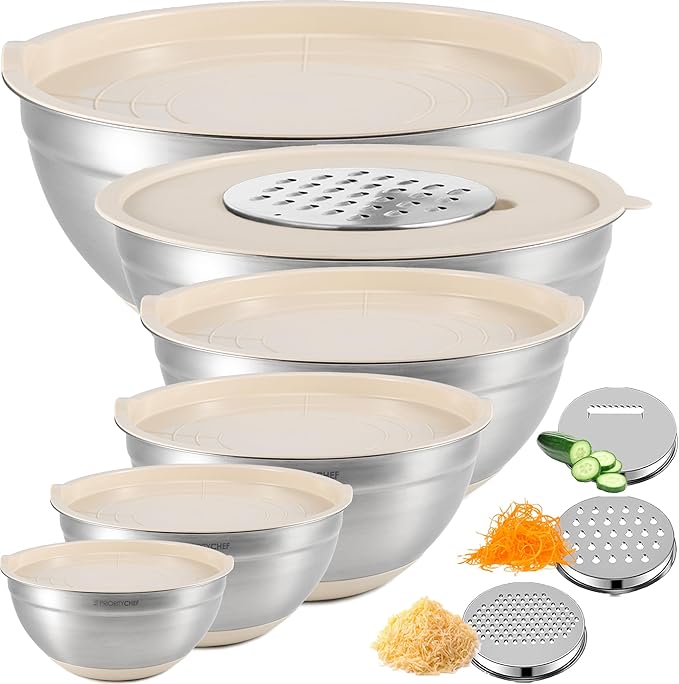 Amazon.com: Priority Chef 6Pc Large Mixing Bowls With Lids Set with Non ...
