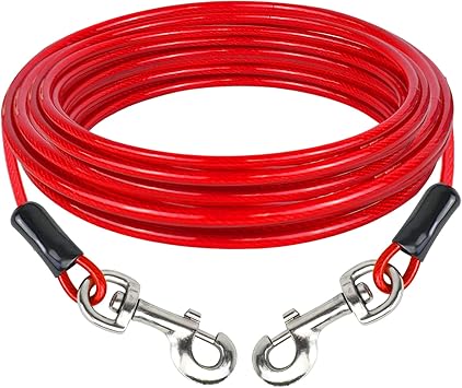 Amazon.com : HaiYUAN Dog Tie Out Cable 10/15/20/25/30 FT Dog Runner for ...