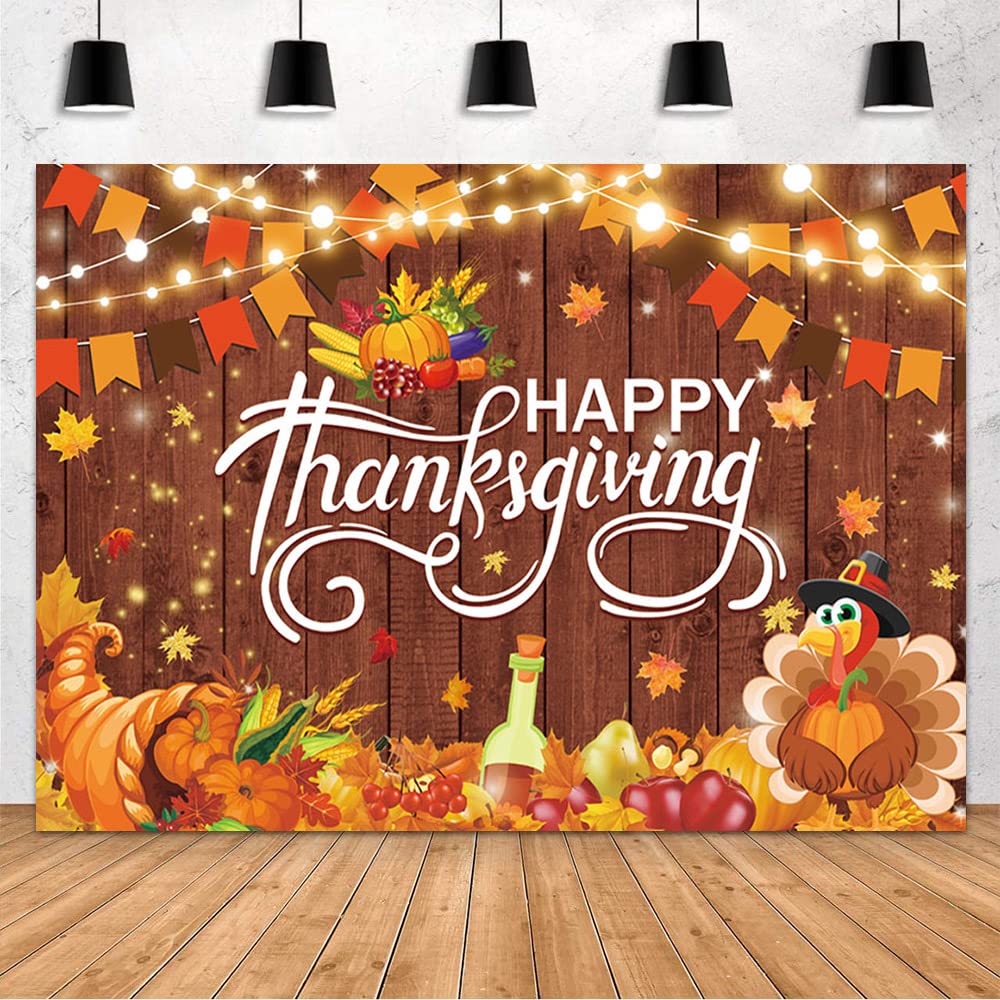 Amazon.com : MEHOFOND Thanksgiving Party Decorations Backdrop Happy ...